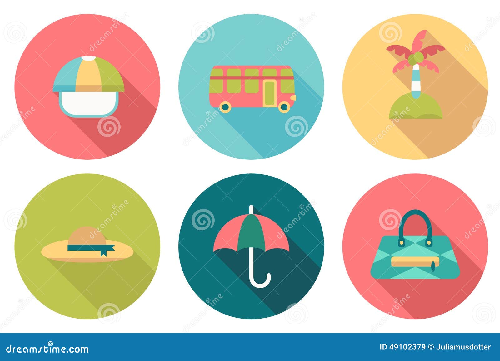 Round Travel Flat Colour Icons Stock Vector - Illustration of door ...