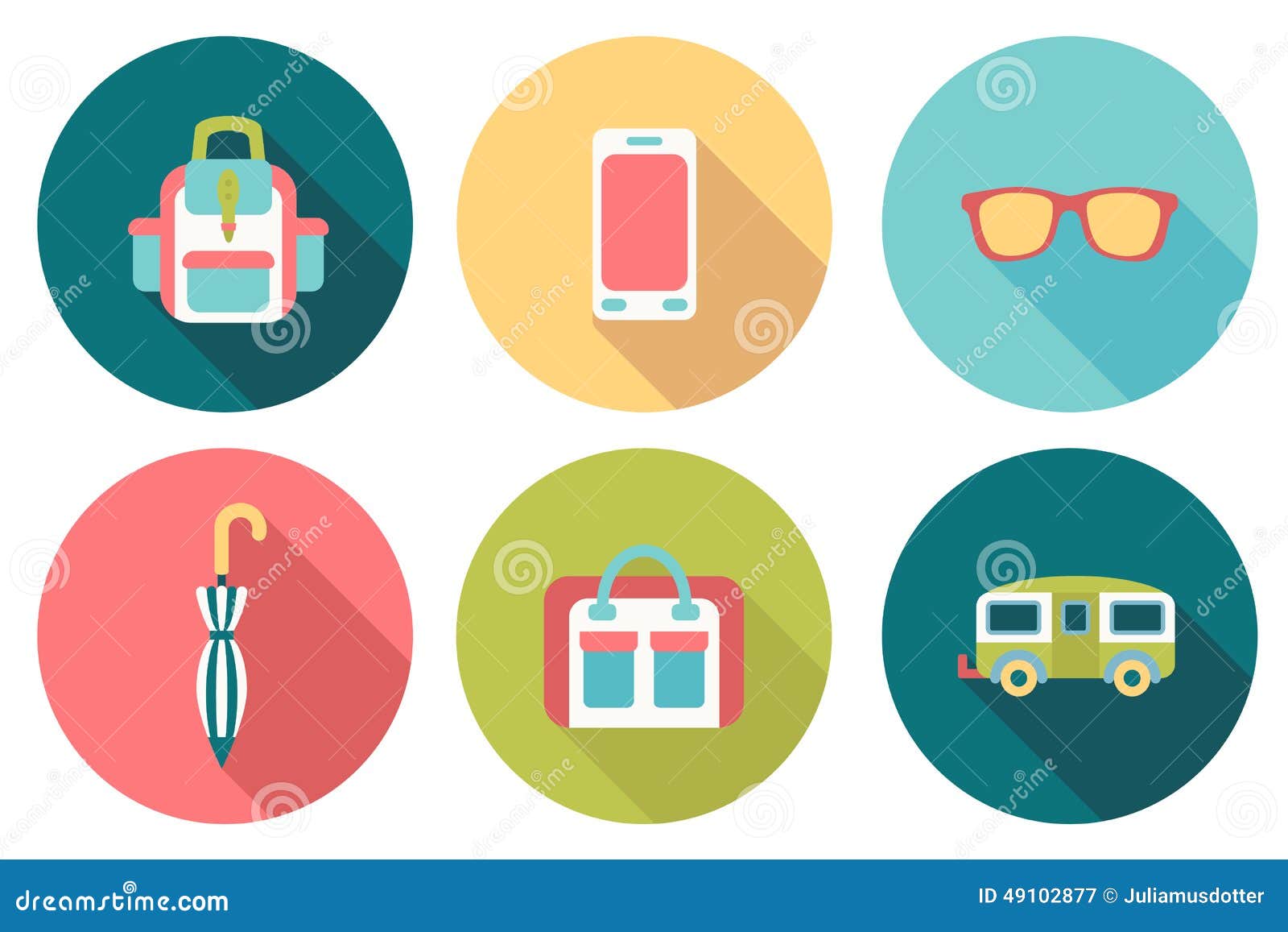 Round Travel Flat Colour Icons Stock Vector - Illustration of cell ...