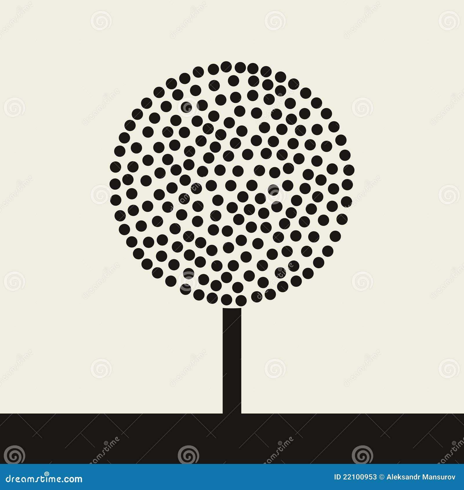 Round tree stock vector. Illustration of acacia, aspen - 22100953
