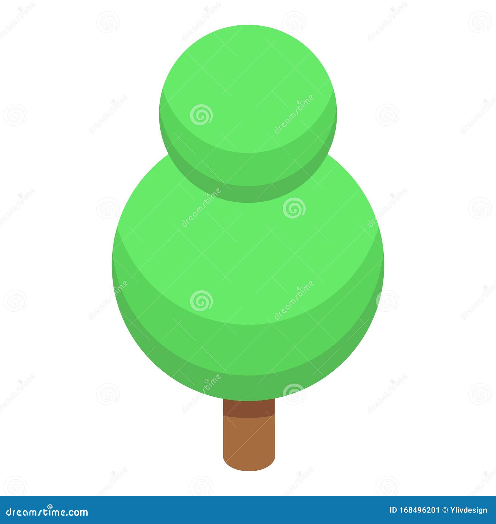 Round Tree Icon, Isometric Style Stock Vector - Illustration of hedges ...