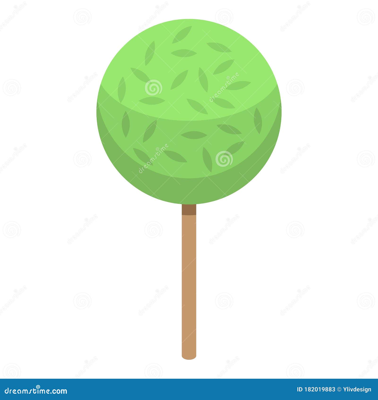 Round Tree Icon, Isometric Style Stock Vector - Illustration of foliage ...