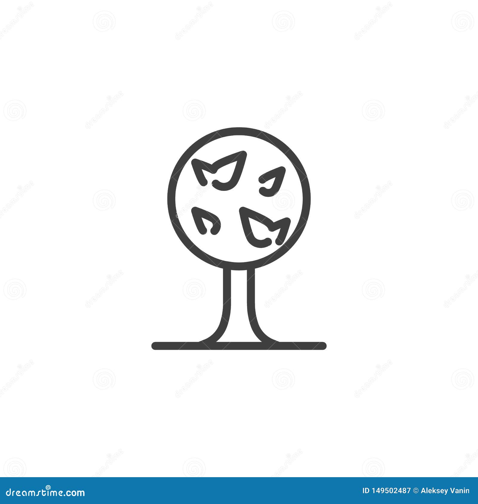 Round tree line icon stock vector. Illustration of editable - 149502487