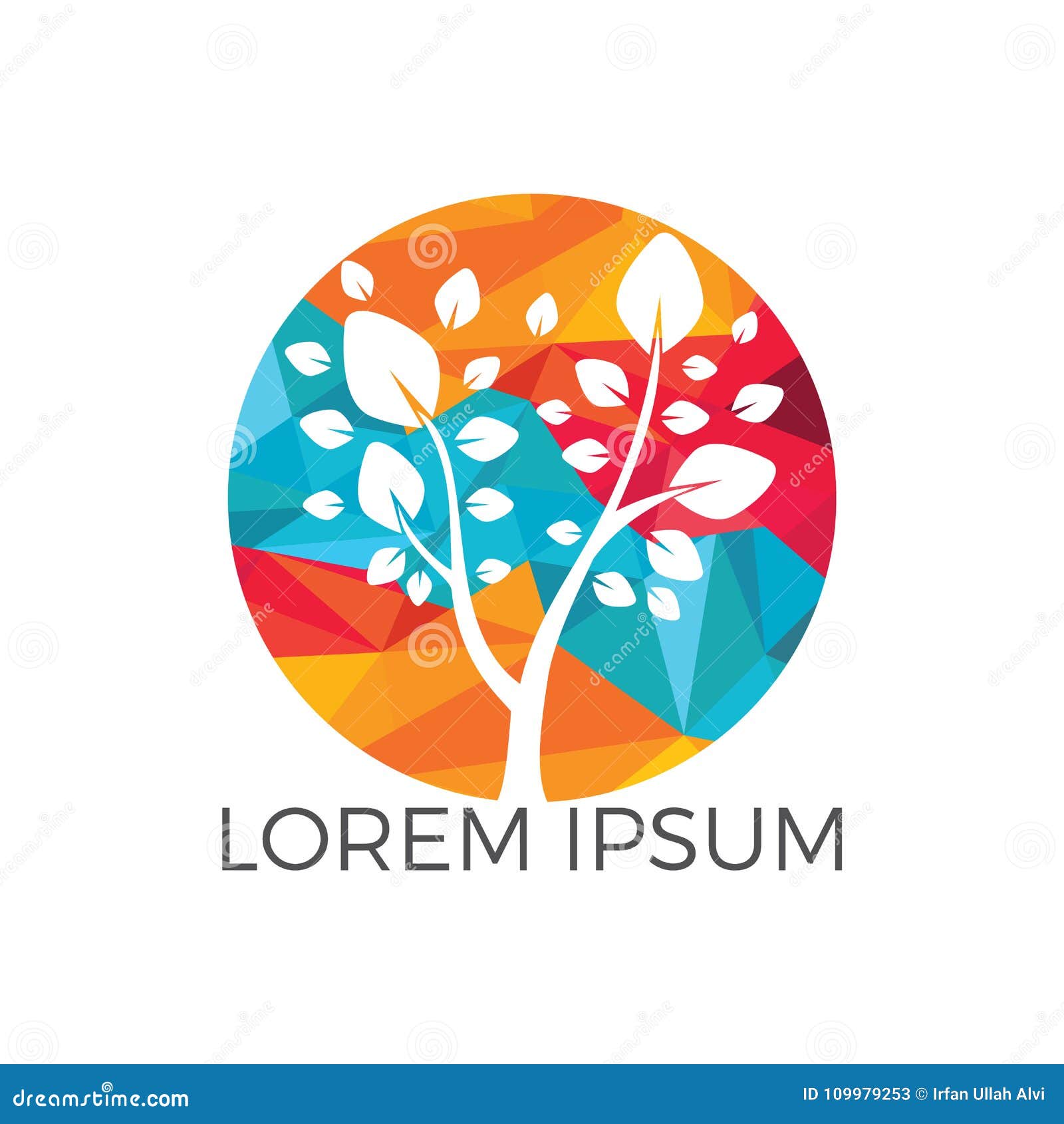 Round tree logo design. stock vector. Illustration of flower - 109979253