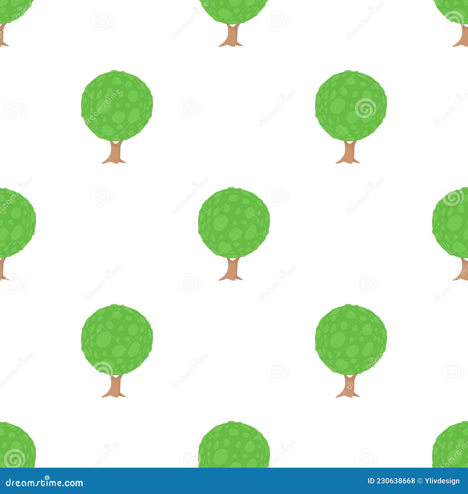 Round Tree Pattern Seamless Vector Stock Vector - Illustration of ...