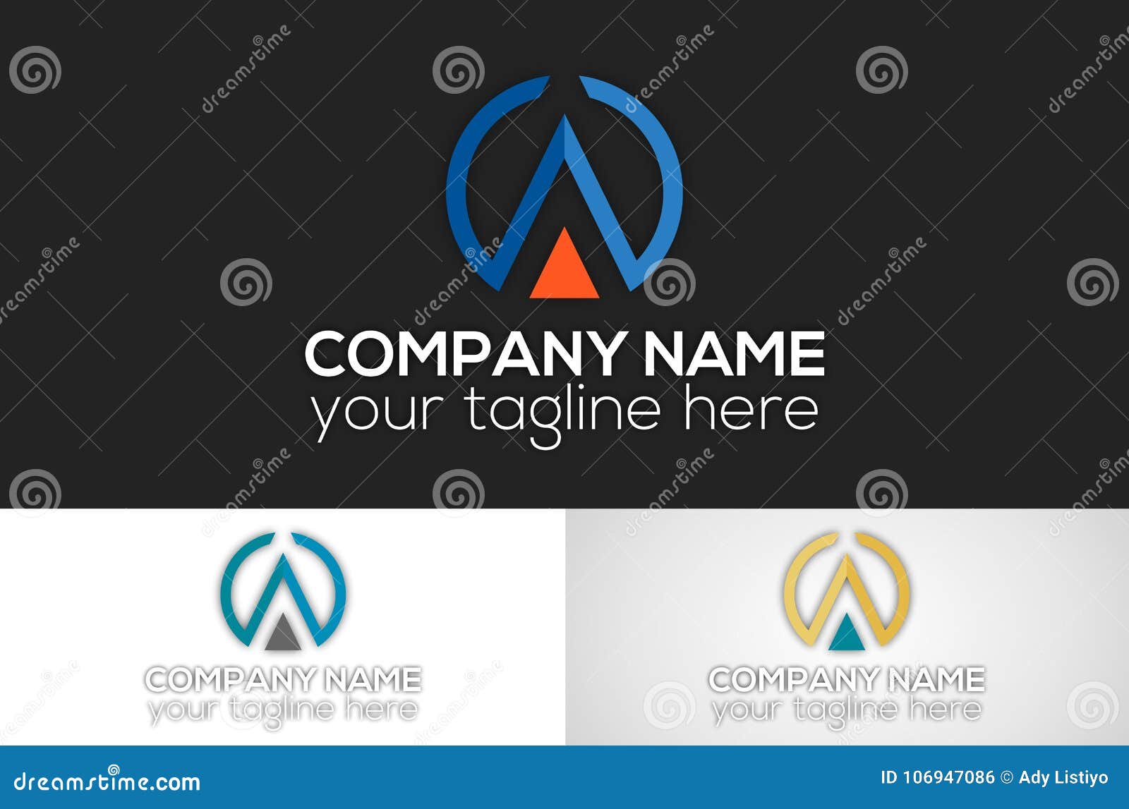 Round triangle logo vector stock illustration. Illustration of round ...