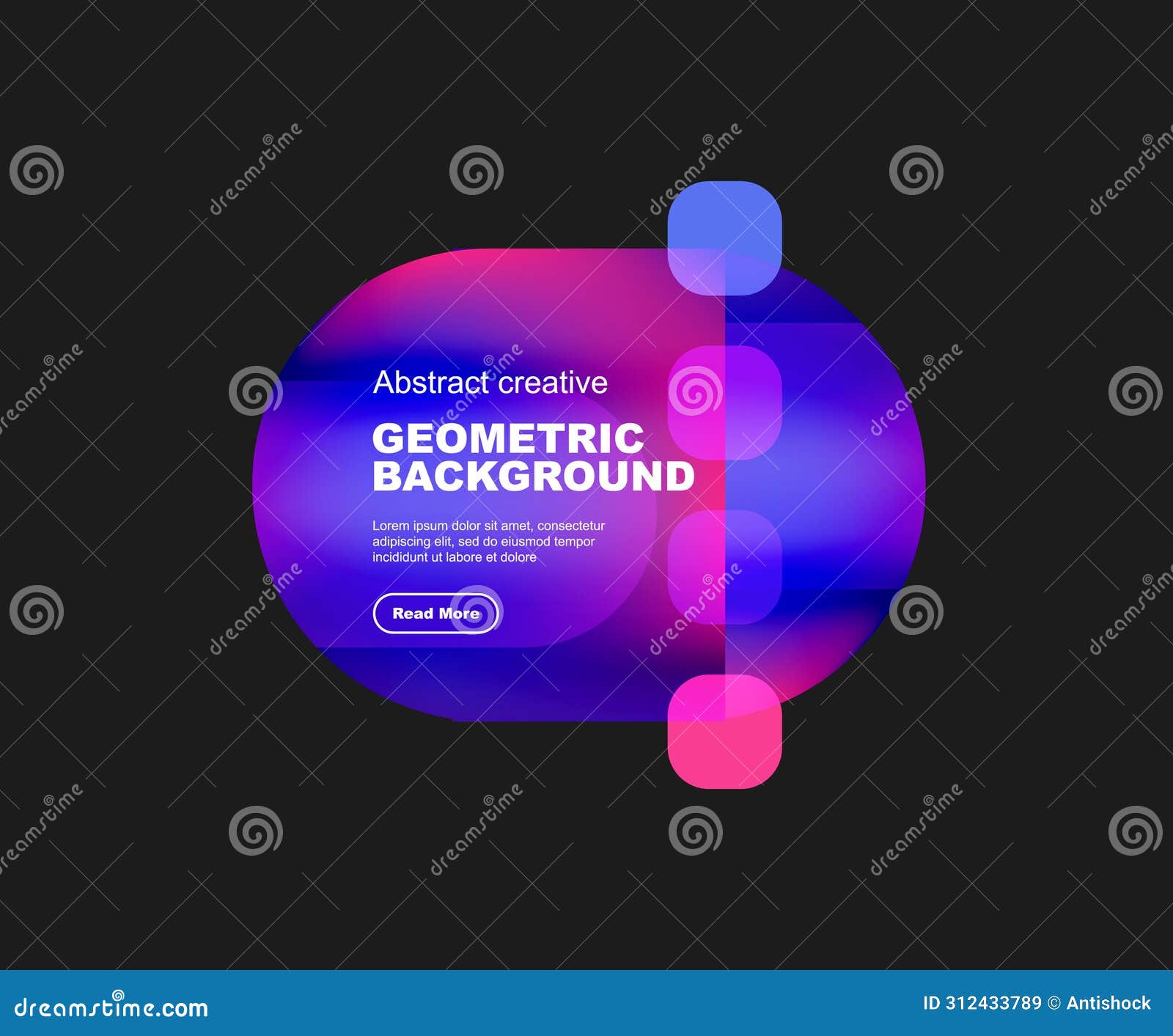 Round Triangle and Round Square Composition Geometric Background Stock ...