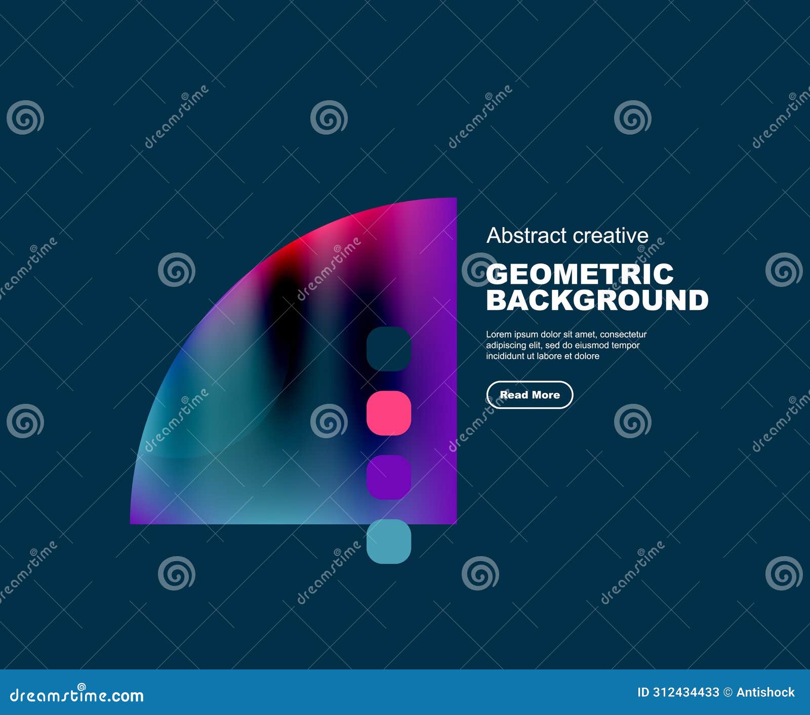 Round Triangle and Round Square Composition Geometric Background Stock ...