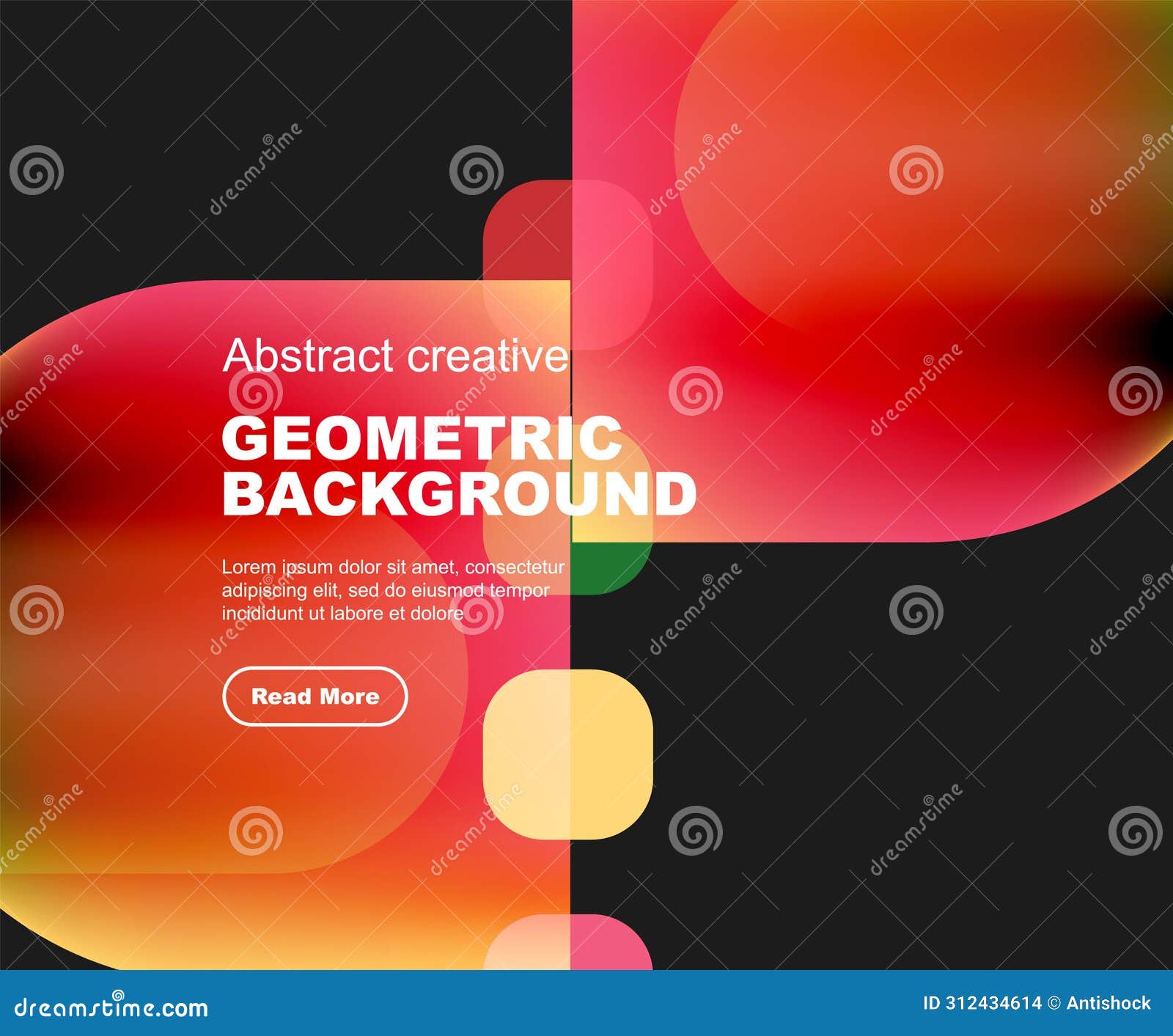 Round Triangle and Round Square Composition Geometric Background Stock ...