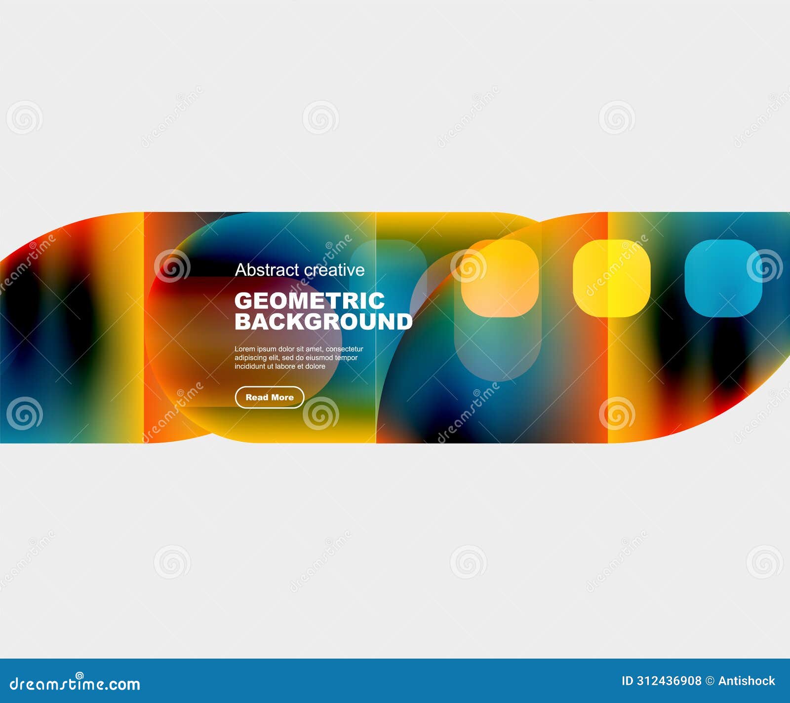 Round Triangle and Round Square Composition Geometric Background Stock ...