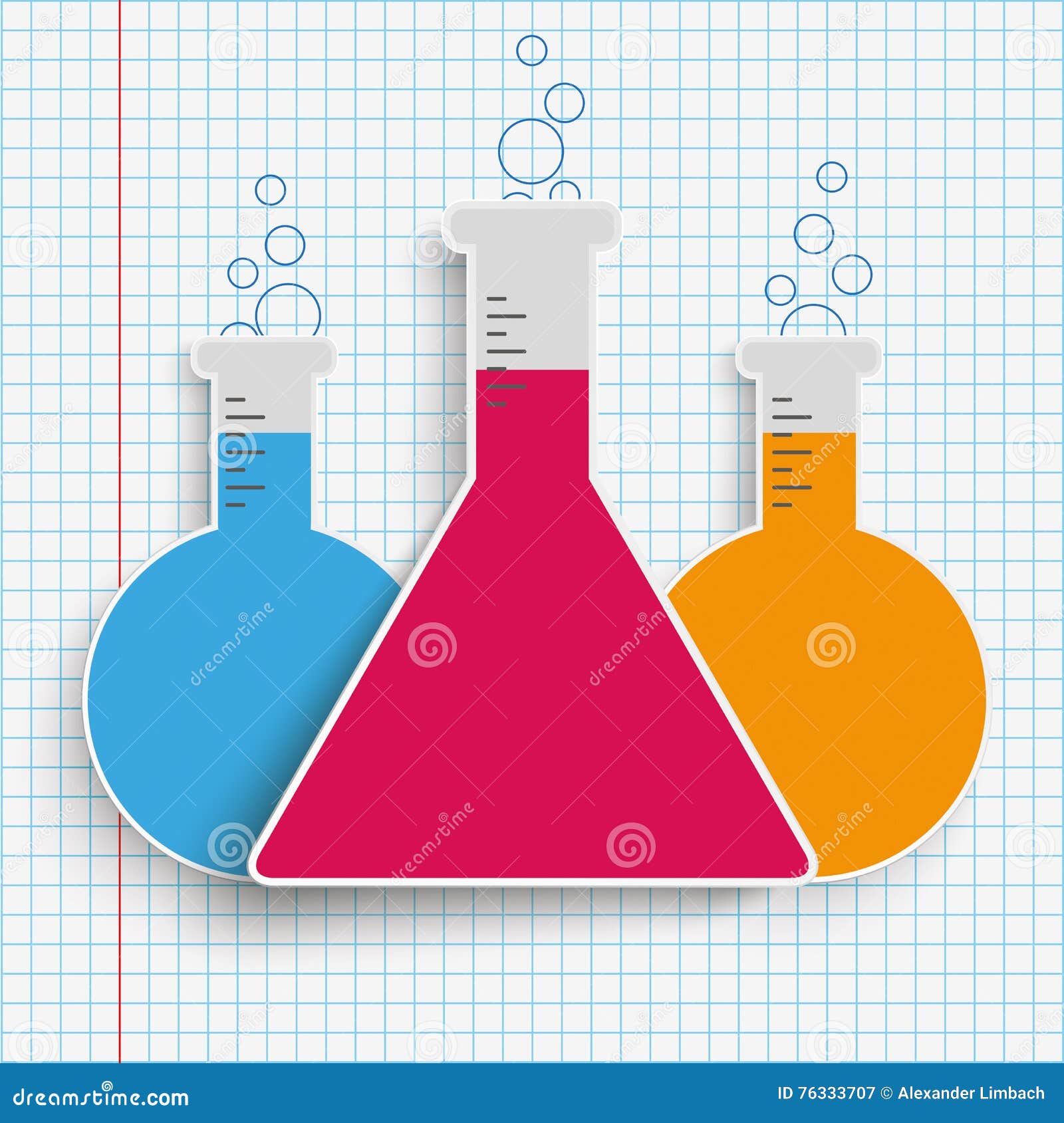 2 Round 1 Triangle Test Tubes Checked Paper Stock Vector - Illustration ...