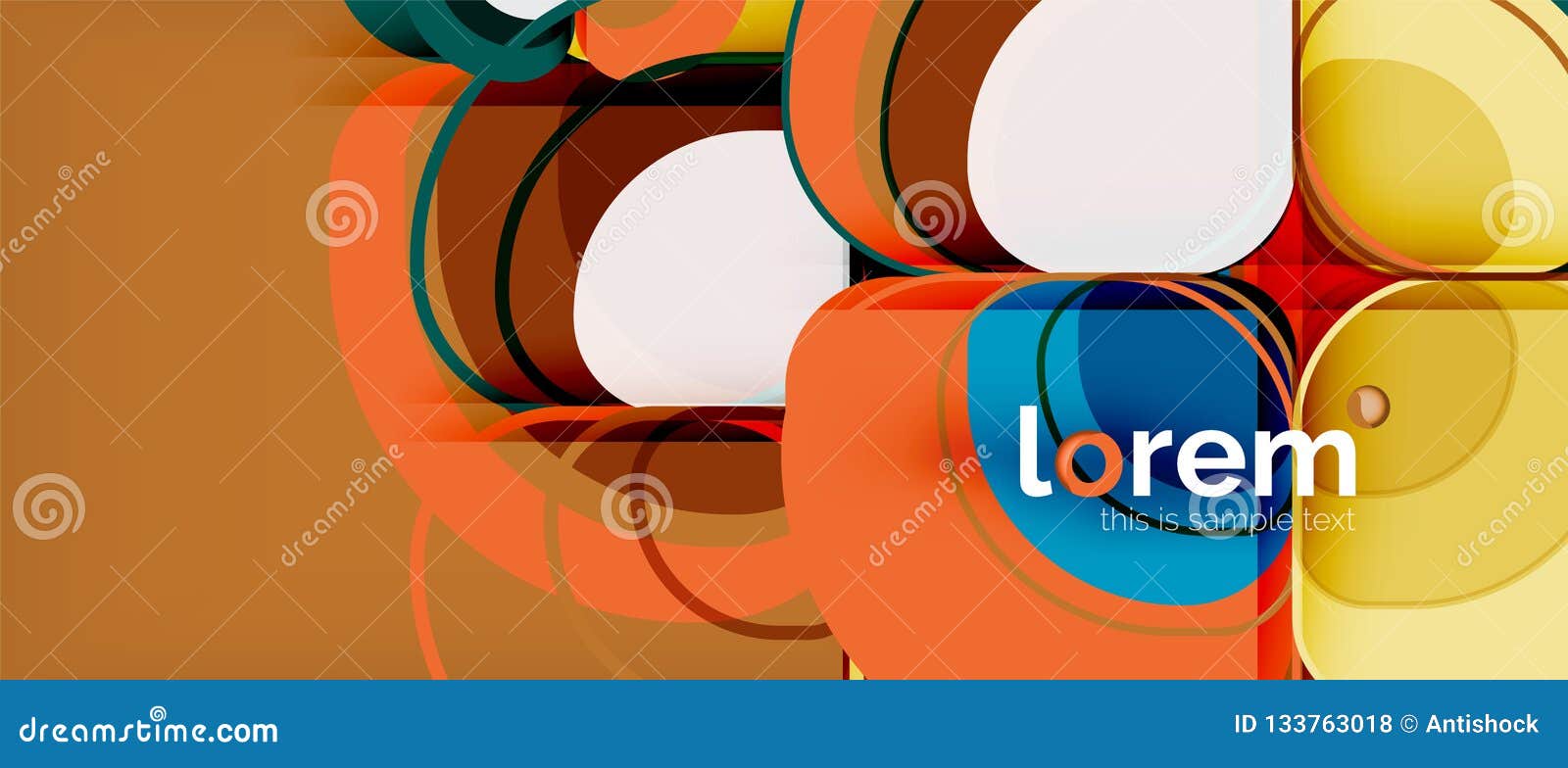 Round Triangles Geometric Shapes Composition Stock Vector ...