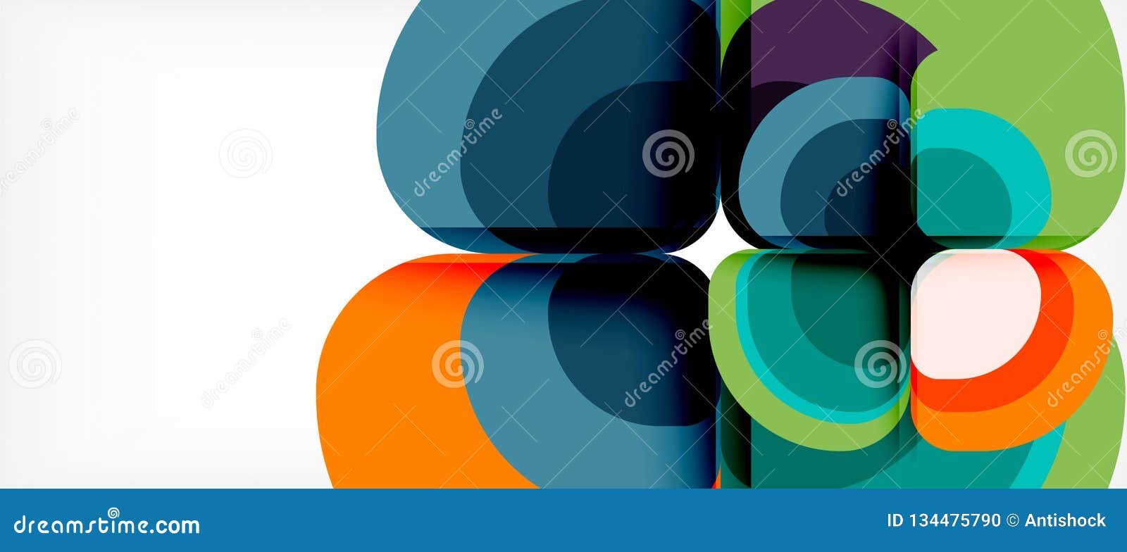 Round Triangles Geometric Shapes Composition Stock Vector ...