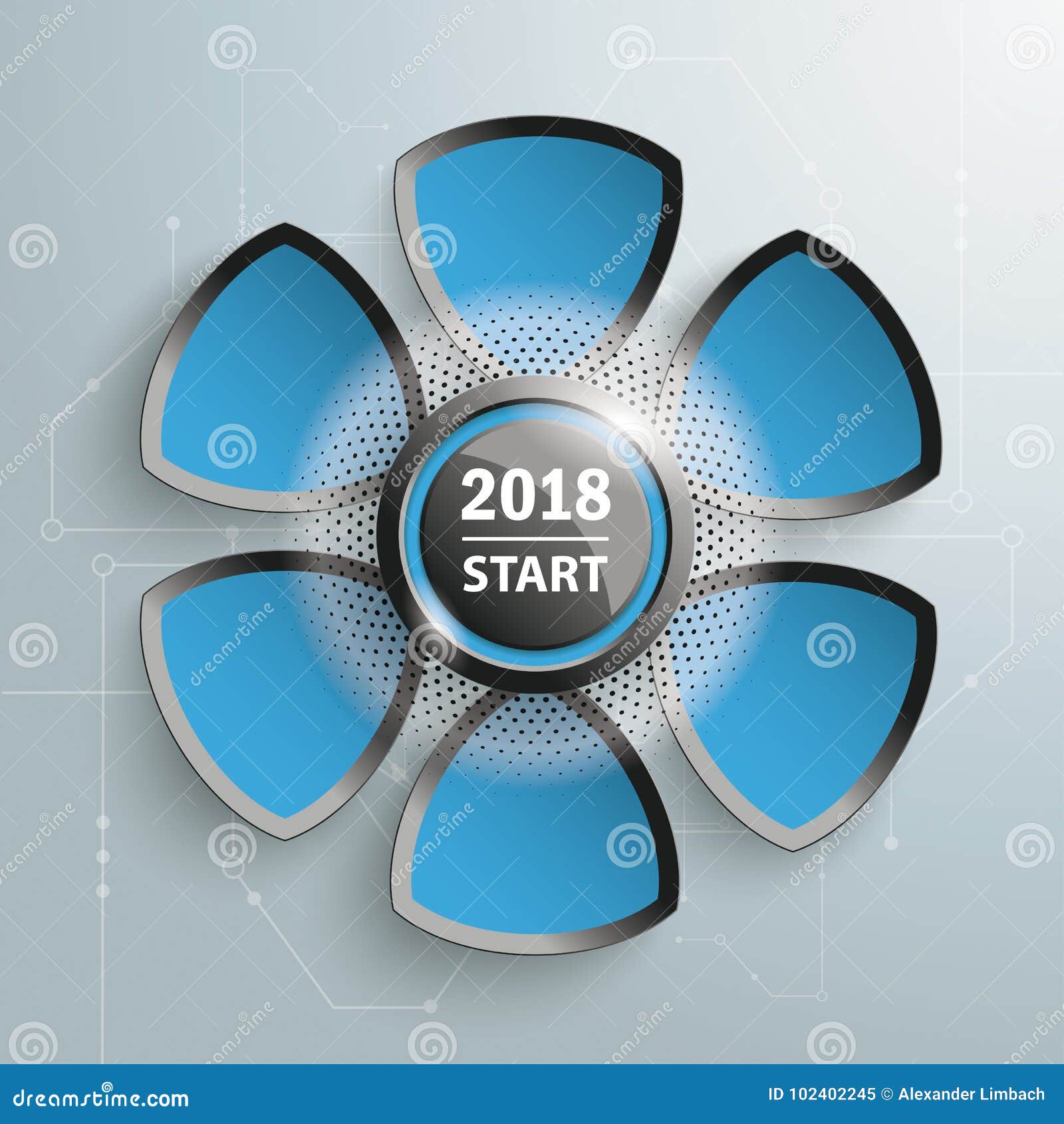 6 Round Triangles 2018 Start Button Stock Vector - Illustration of ...