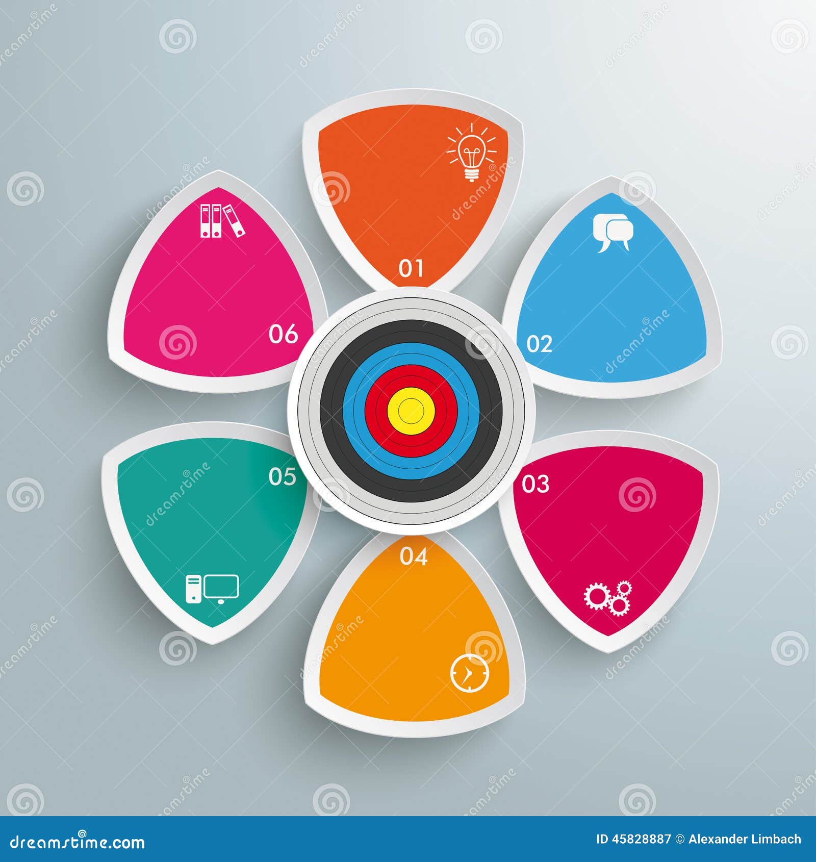 6 Round Triangles Target stock vector. Illustration of abstraction ...