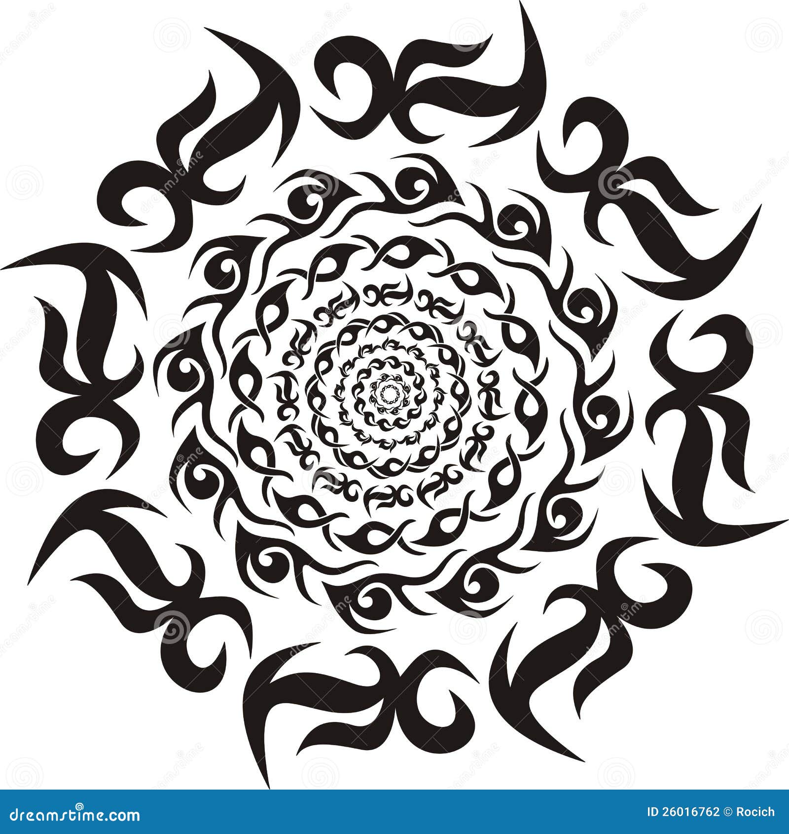 Round Tribal Decorative Pattern Stock Vector - Illustration of ornament ...