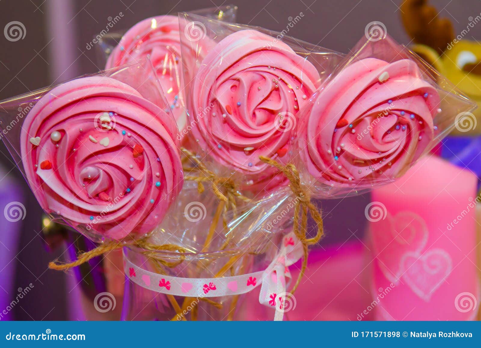 Round Twisted Candies on a Stick Stock Photo - Image of decorative ...