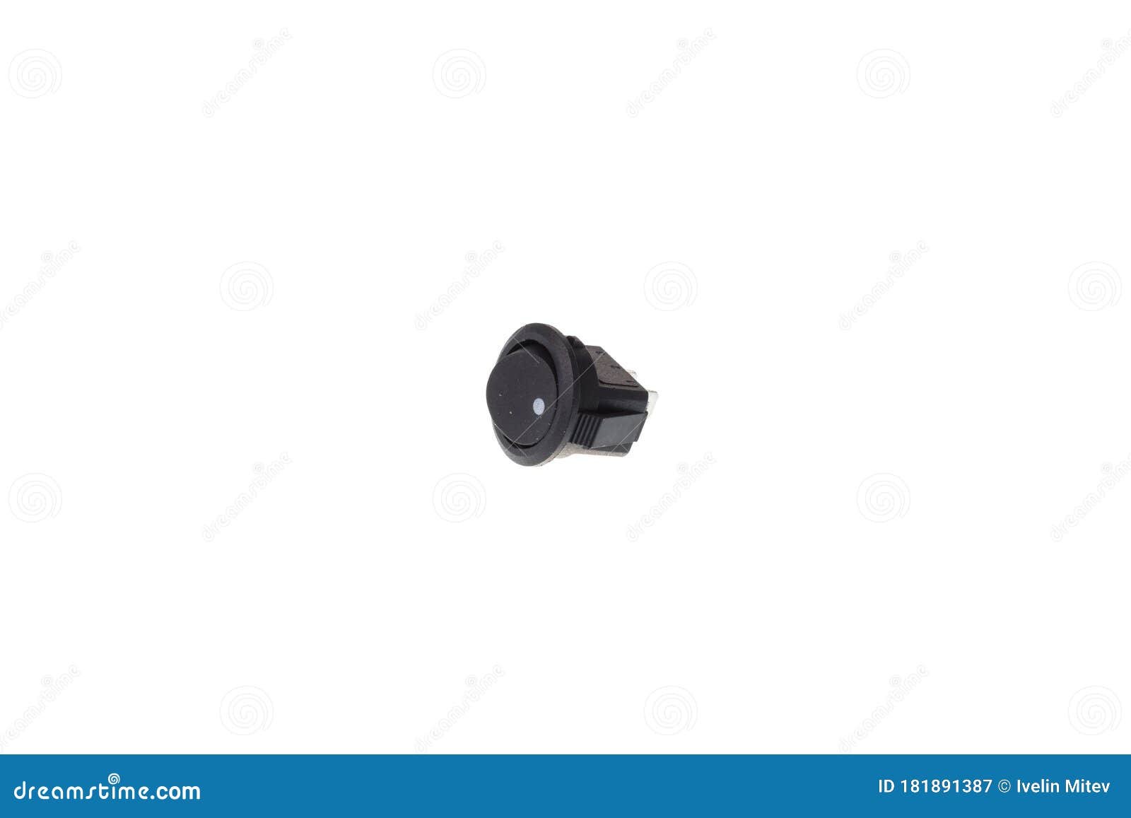 Round Two Position Black Push Toggle Switch, Isolated on White ...
