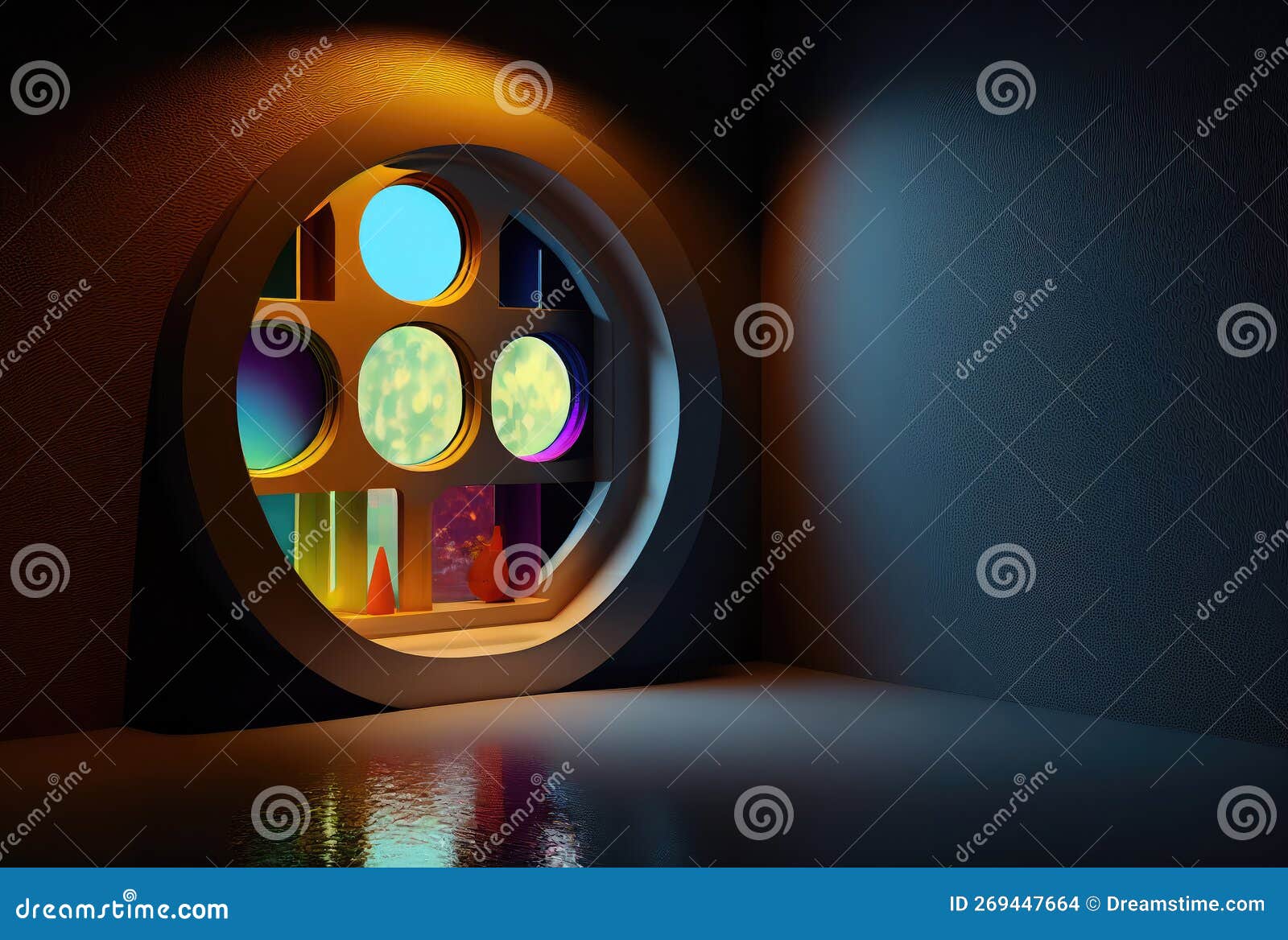 Round Unusual Asymmetrical Decorative Element Vector Illustration ...
