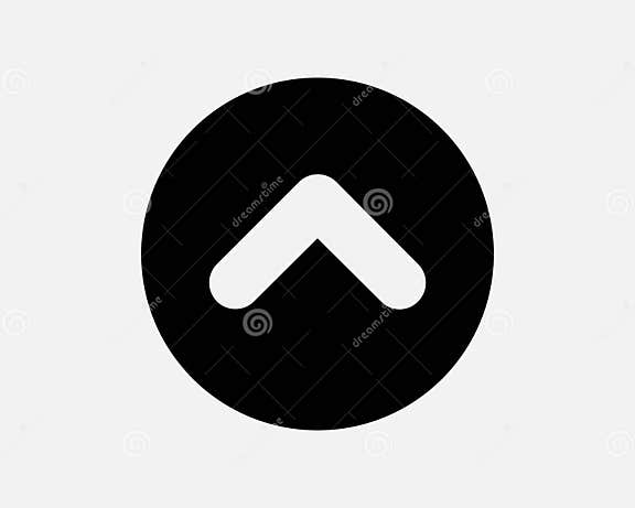 Round Up Arrow Icon North Upward Upload Circle Circular Button Point ...