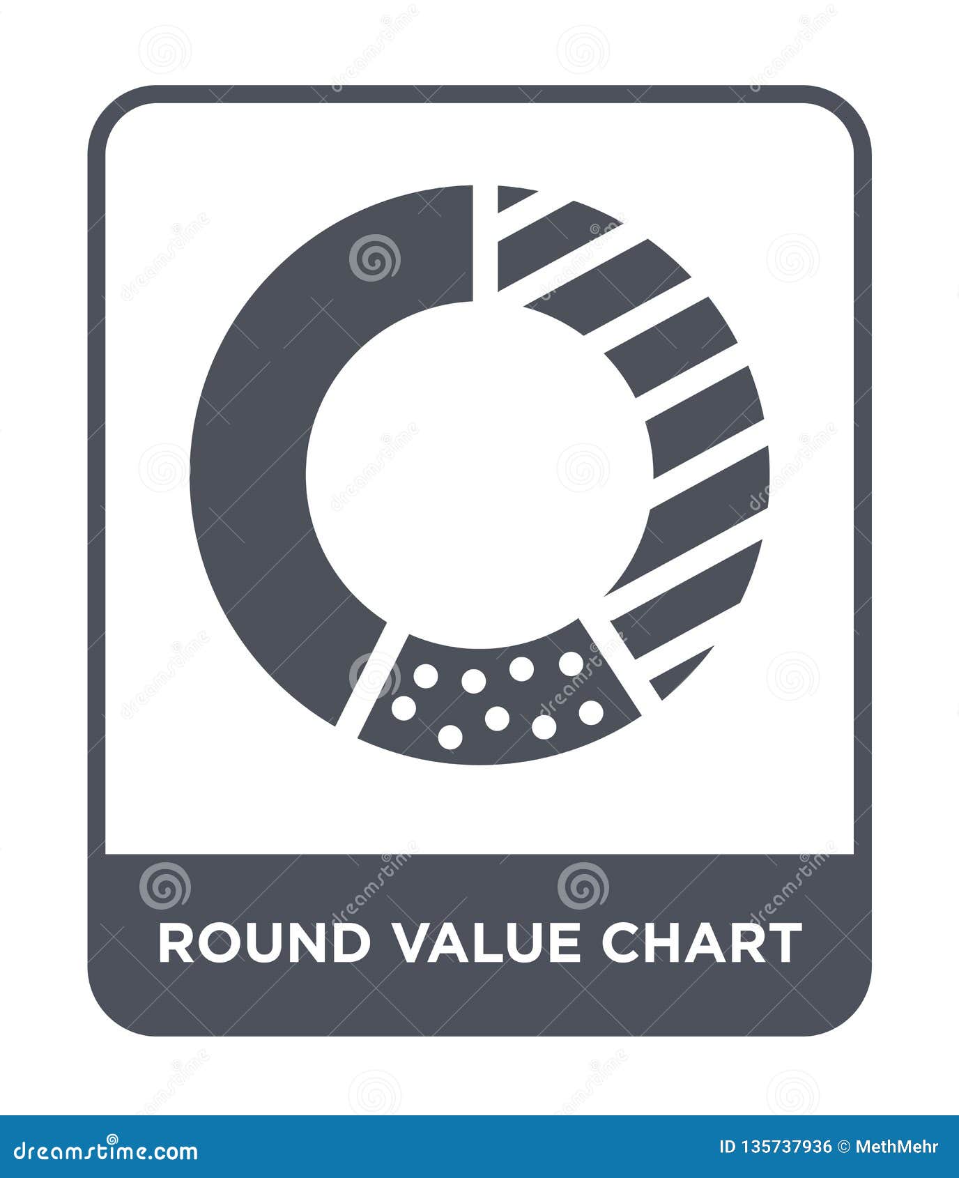 Round Value Chart Icon in Trendy Design Style. Round Value Chart Icon ...