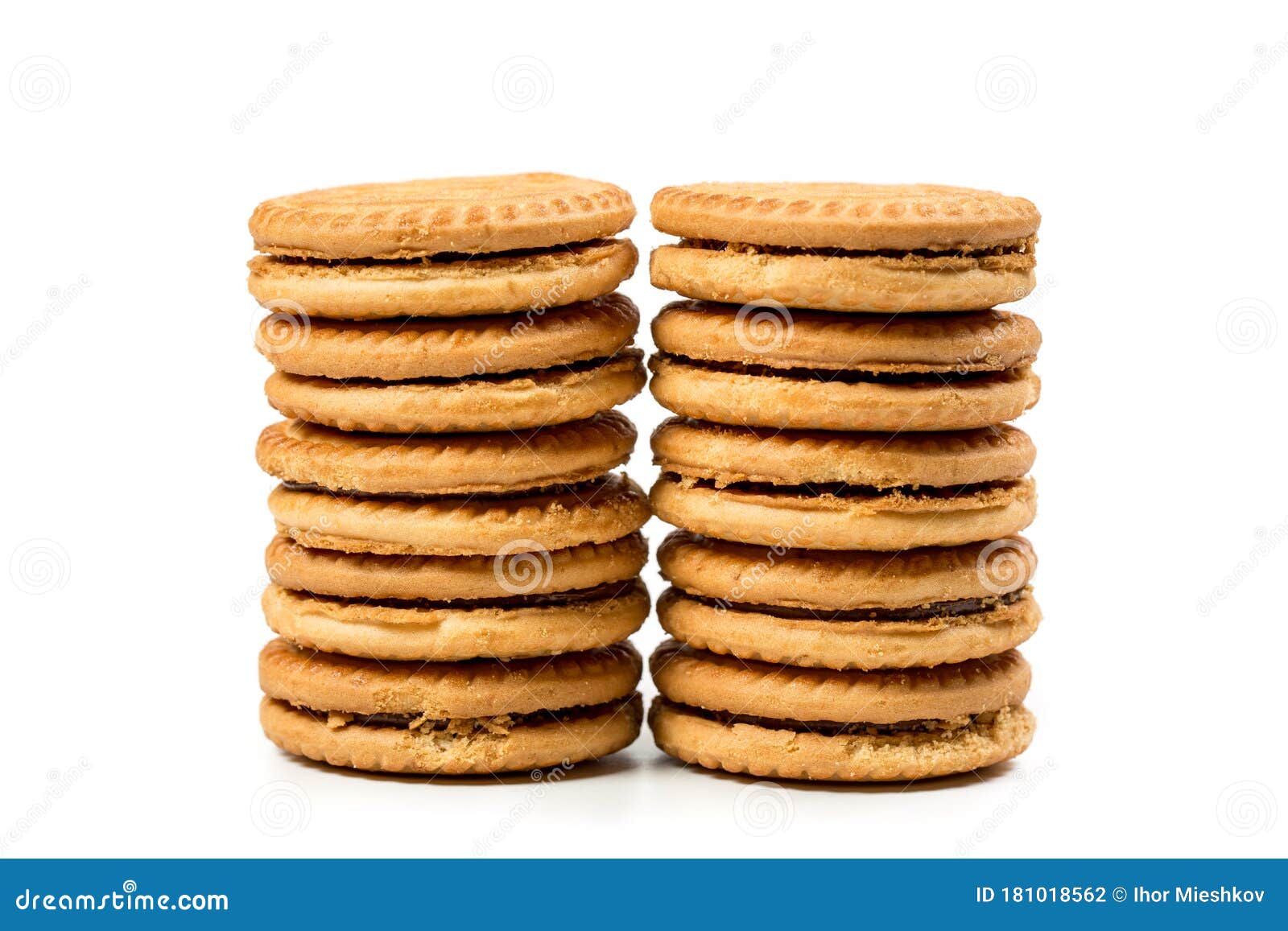 Round Vanilla Cookies on a White Background Stock Photo - Image of ...