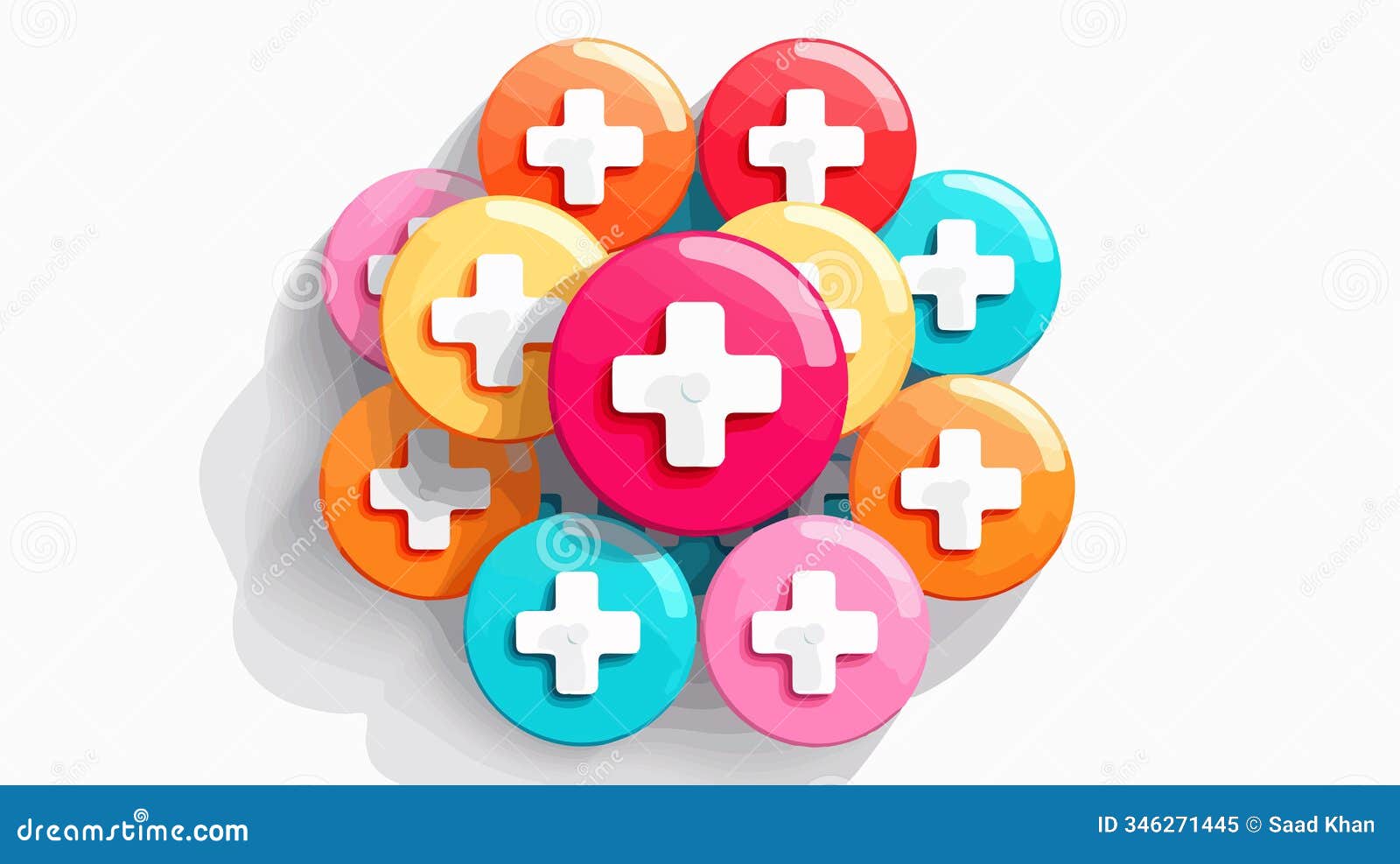 Round Vector Background Design with Plus Signs Stock Illustration ...