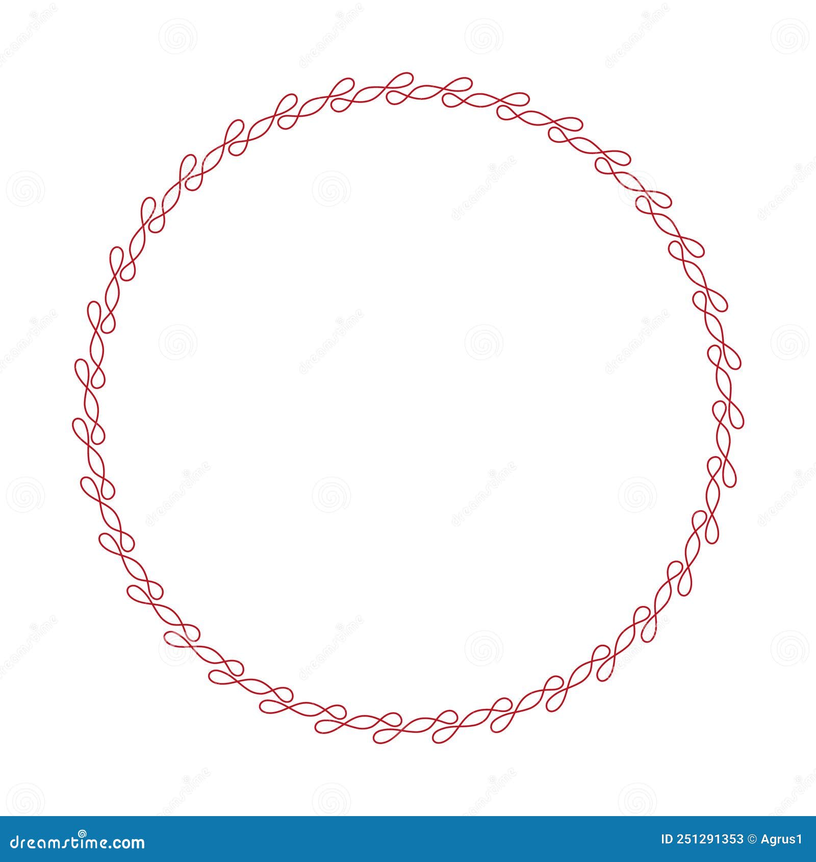Round Vector Frame - Red Colored Circle Banner on White Background ...