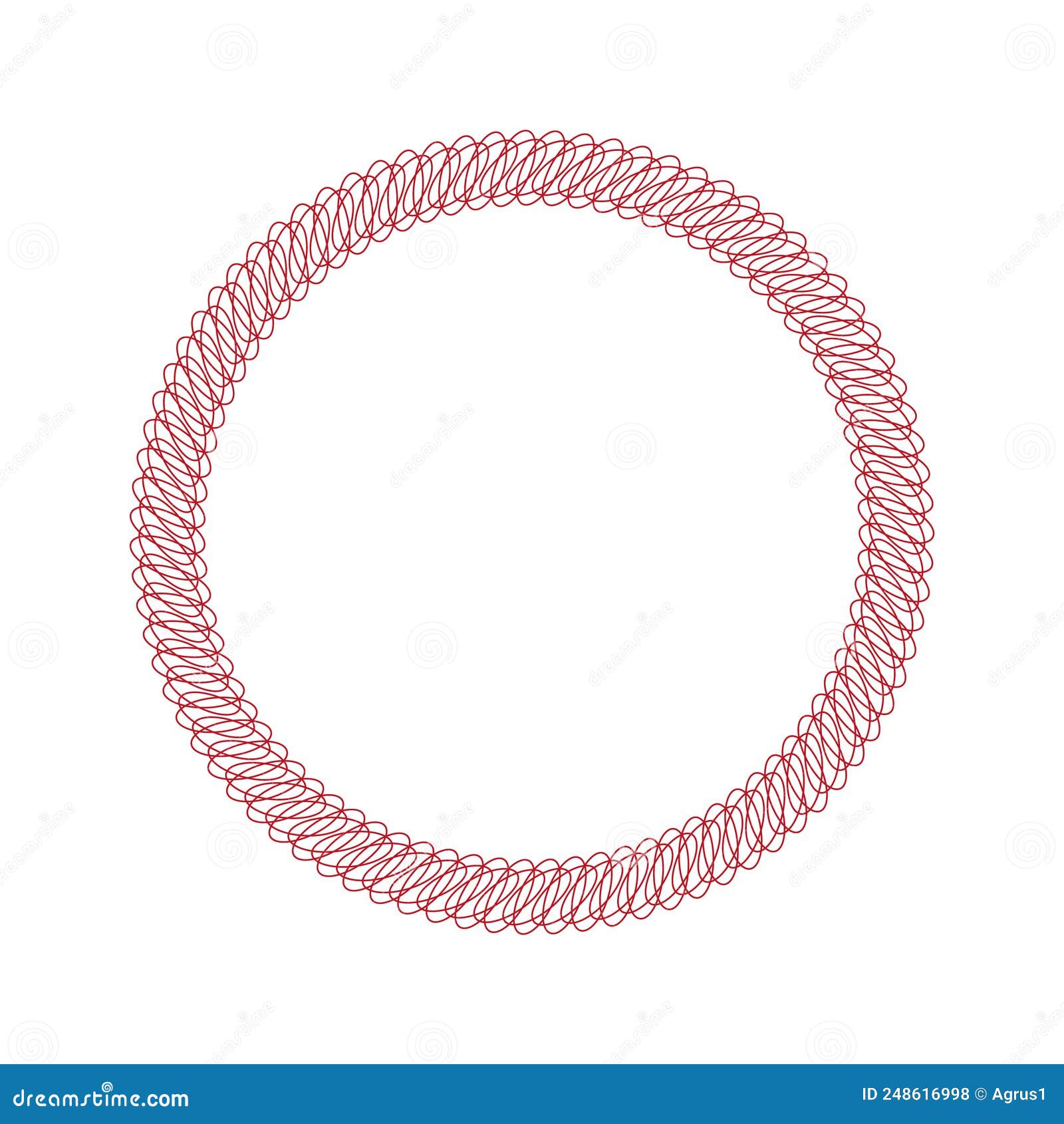 Round Vector Frame - Red Colored Circle Banner on White Background ...