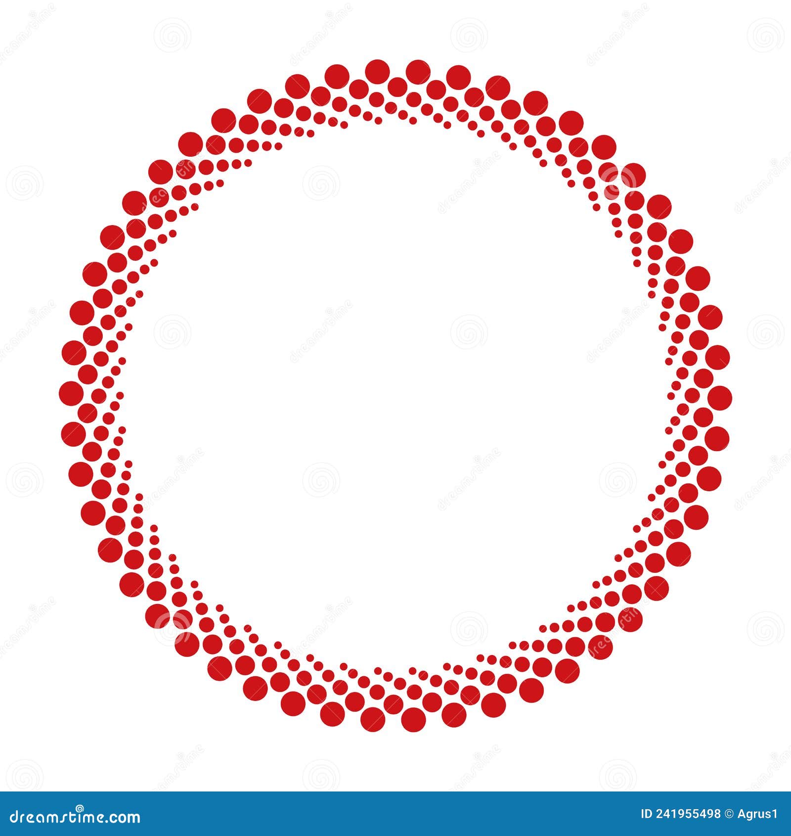 Round Vector Frame - Red Colored Circle Banner on White Background ...
