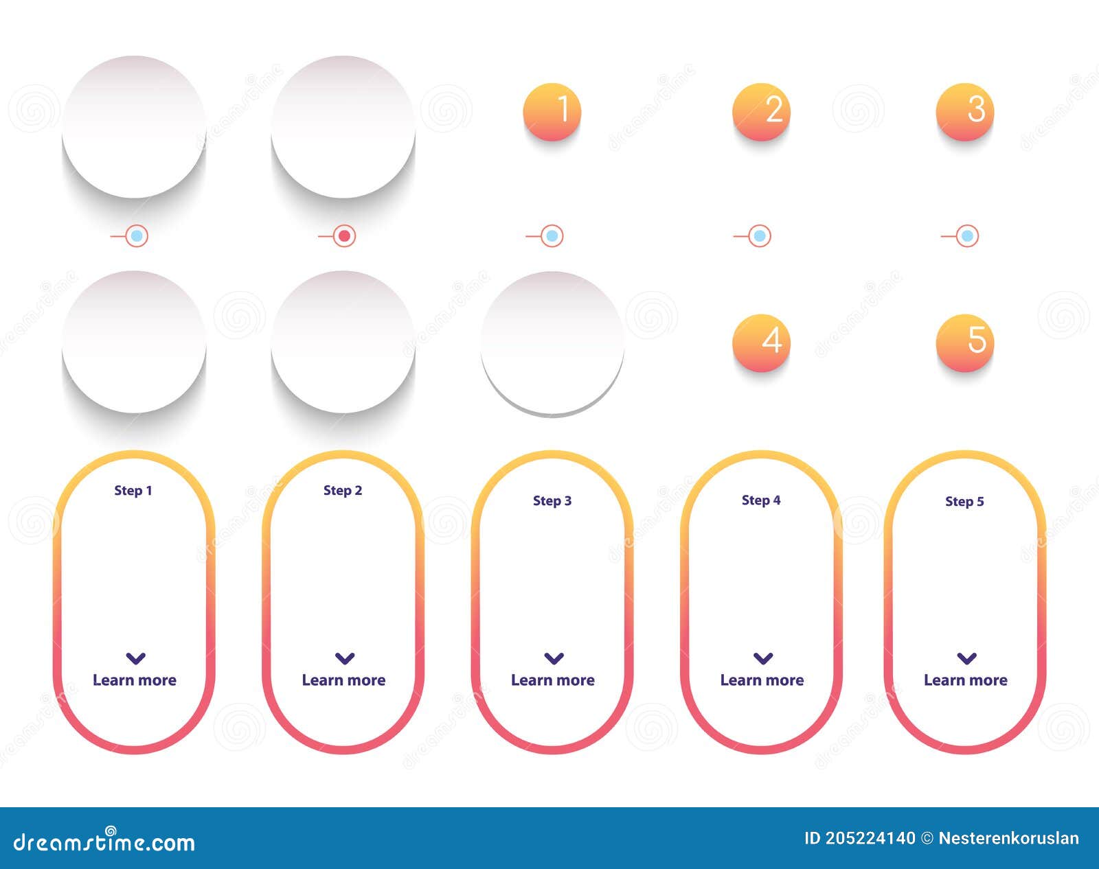 Round Vector Infographic Elements Set Stock Vector - Illustration of ...