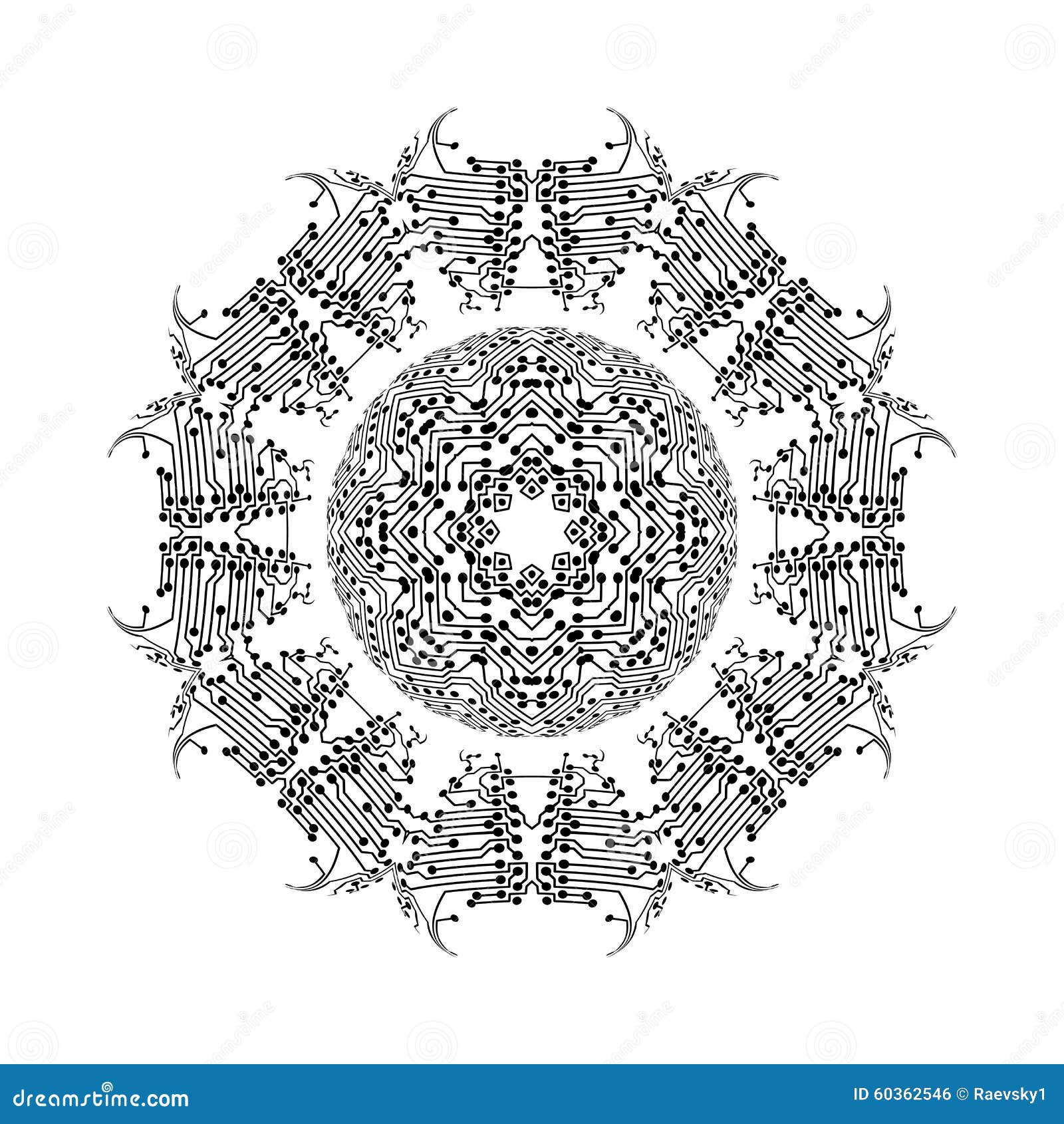 Round Vector Shape, Technical Construction with Stock Vector ...