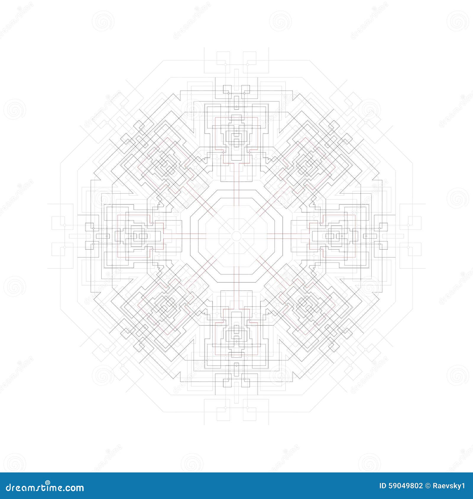 Round Vector Shape, Technical Construction with Stock Vector ...
