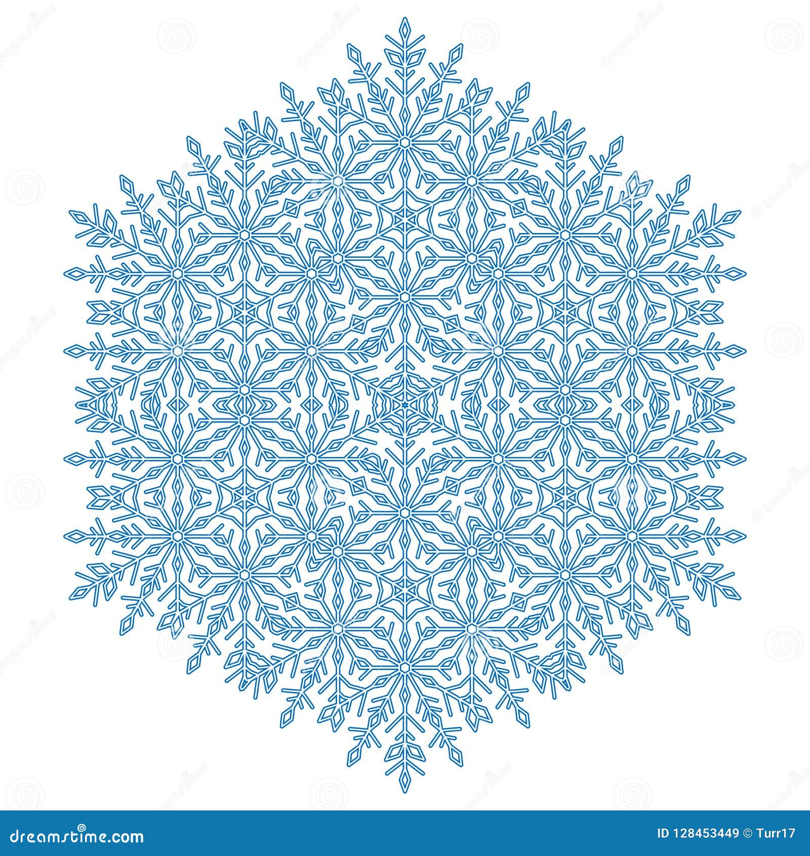 Pretty Vector Round Snowflake Stock Vector - Illustration of decoration ...