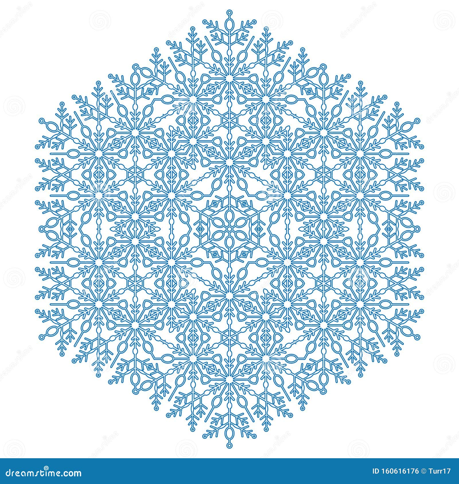 Pretty Vector Round Snowflake Stock Vector - Illustration of graphic ...