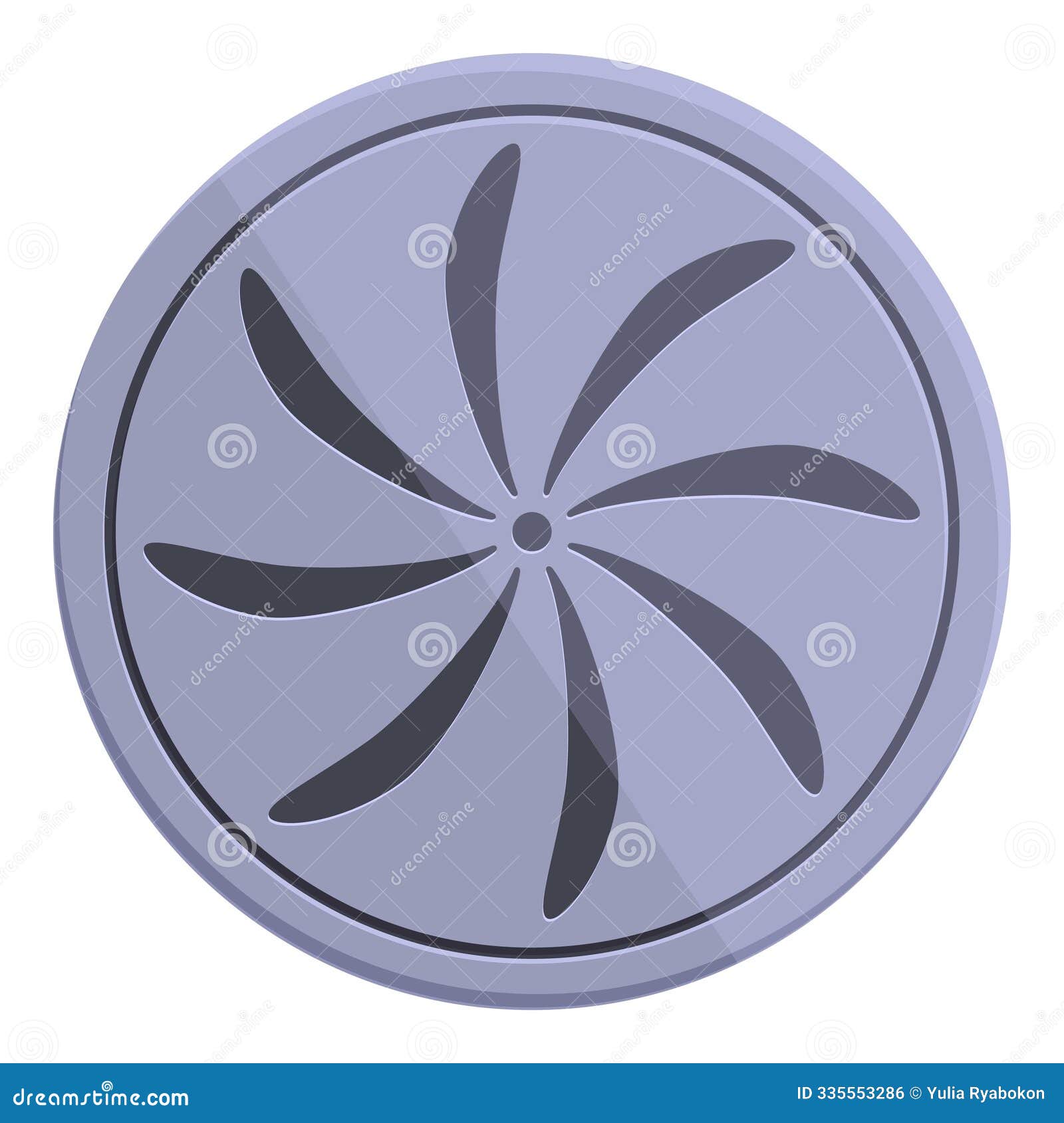 Round Ventilation Grille with Rotating Blades Creating Airflow Stock ...