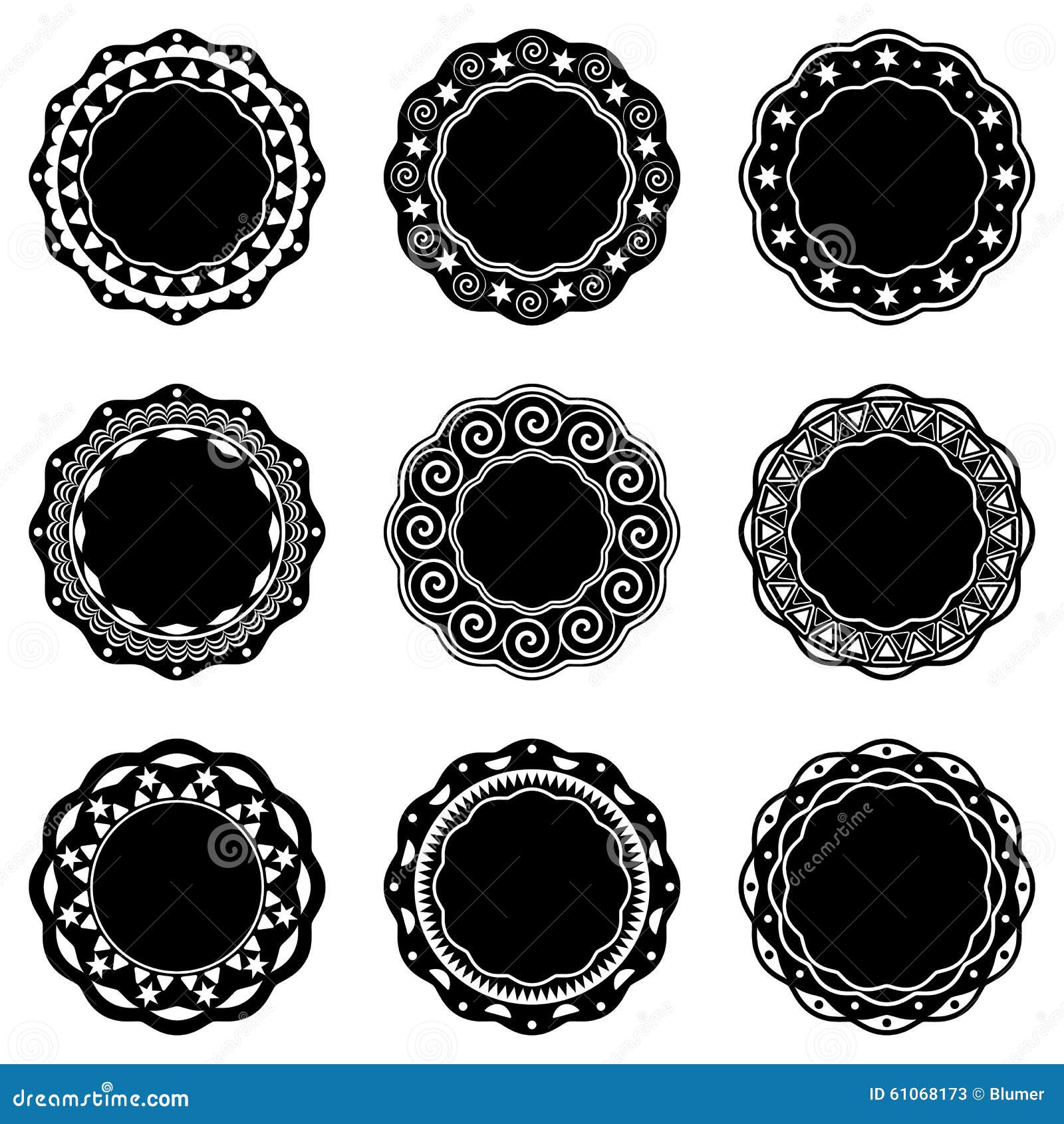 Round vintage labels stock vector. Illustration of design - 61068173