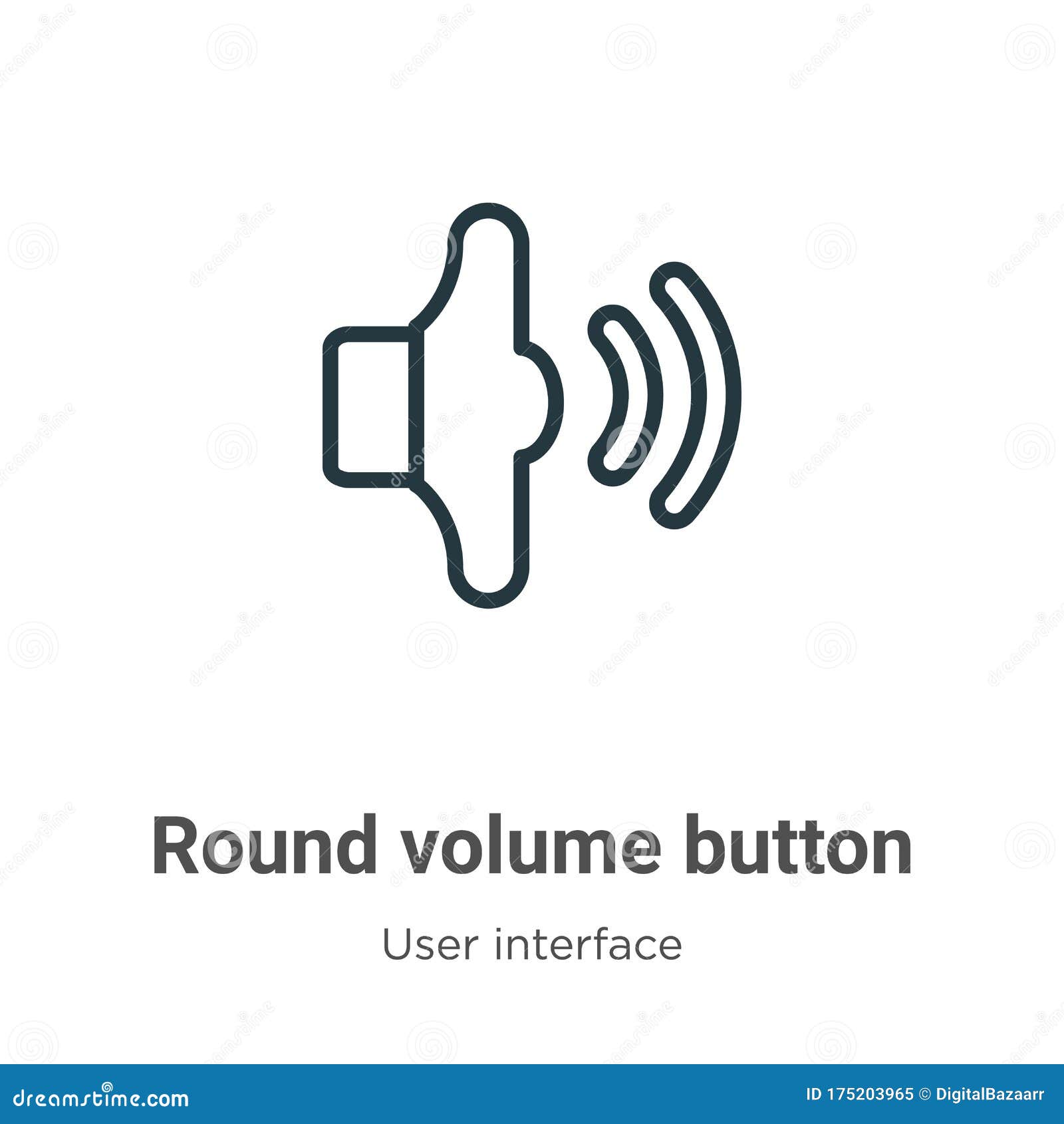 Round Volume Button Vector Icon On White Background. Flat Vector Round ...