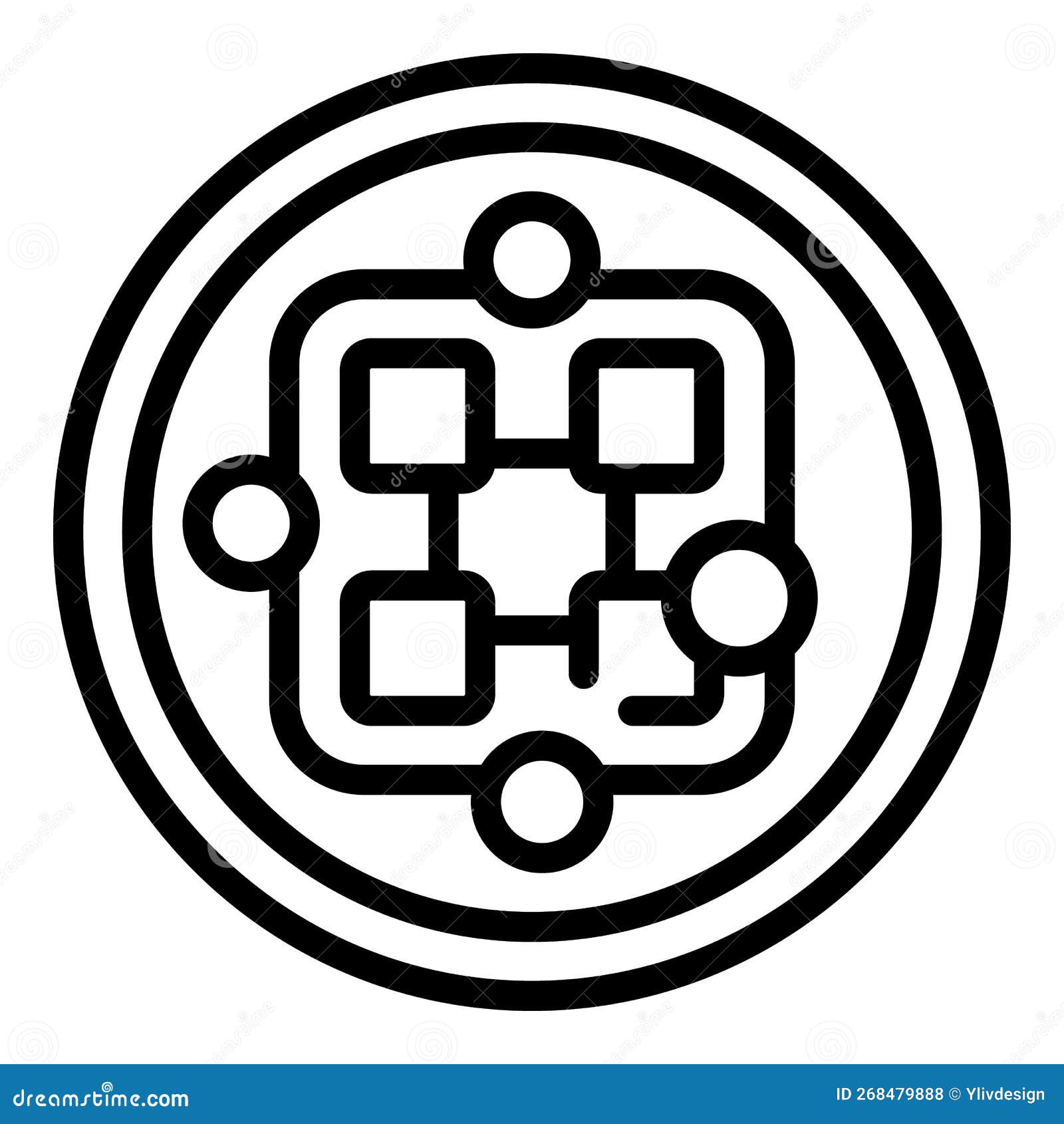 Round Waffle Icon Outline Vector. Belgian Cake Stock Vector ...