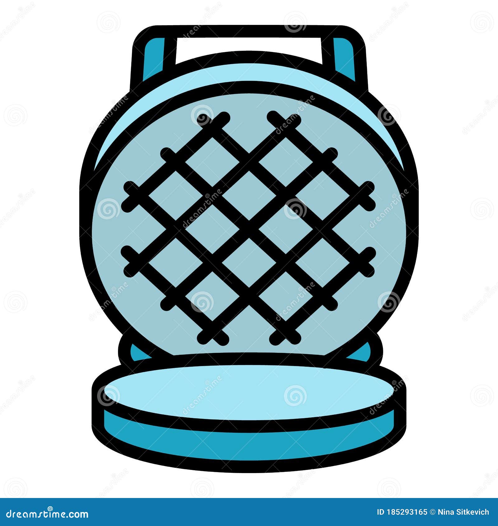 Round Waffle-iron Icon, Outline Style Stock Vector - Illustration of ...