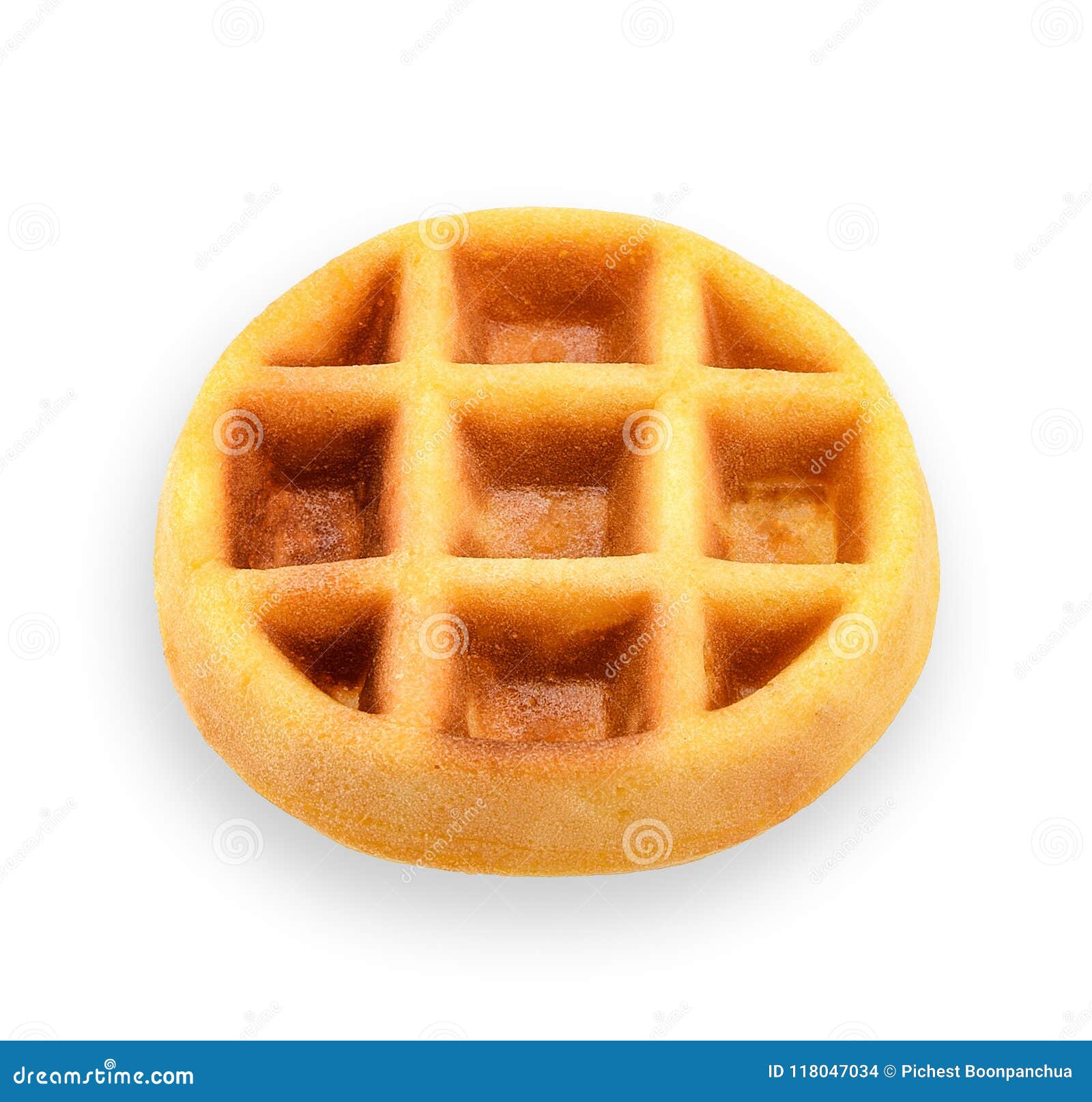 Round Waffle Isolated on the White Background Stock Photo - Image of ...