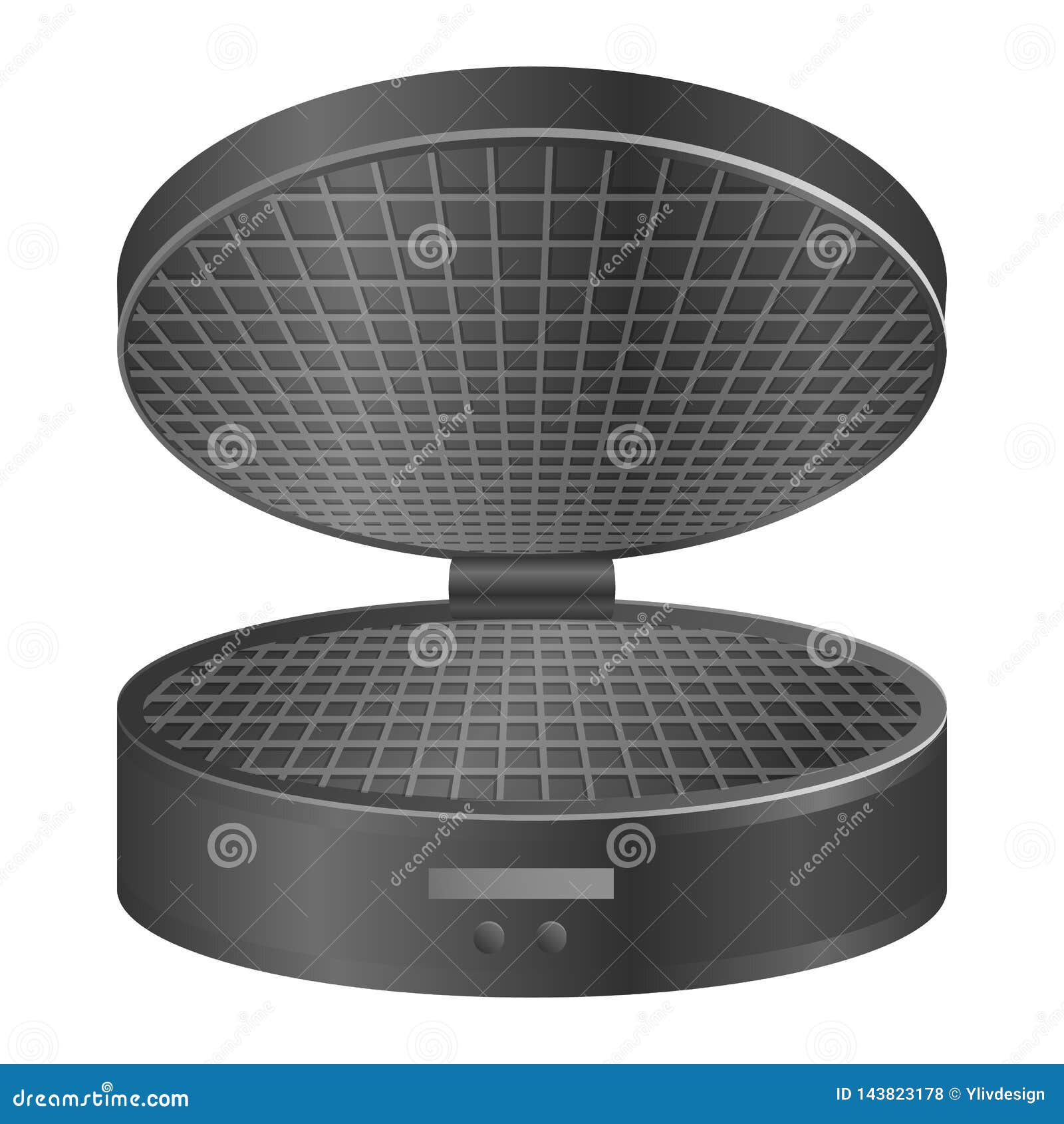 Round Waffle Maker Icon, Realistic Style Stock Vector - Illustration of ...