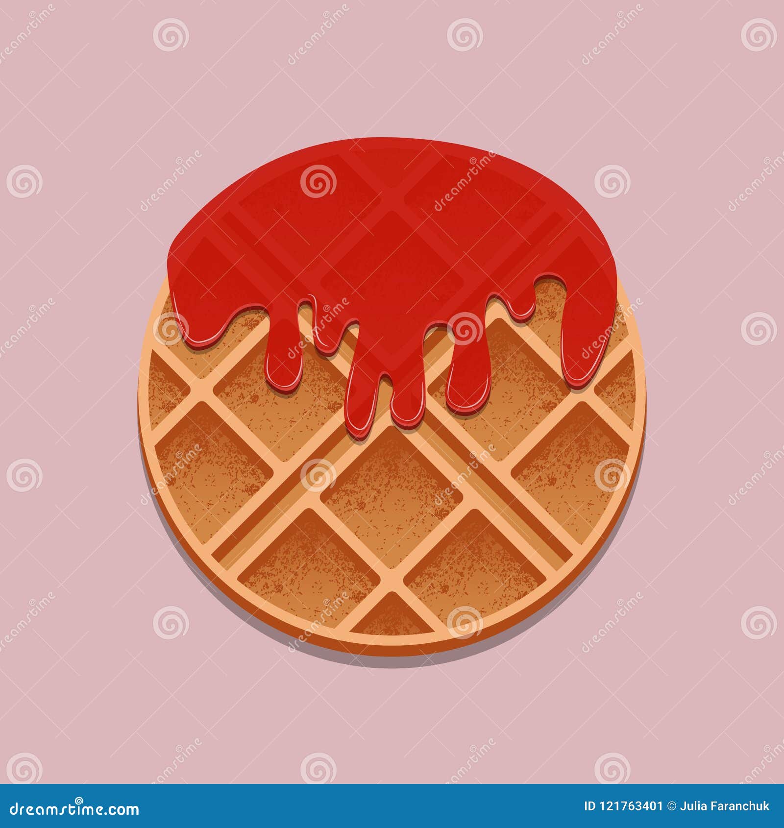 Round Waffles Set Cartoon Vector | CartoonDealer.com #76049657