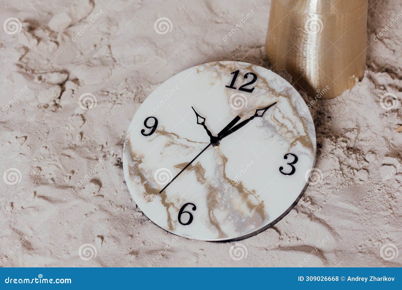 Round Wall Clock. Clock Hands and Dial. on the Sand. Stock Photo ...