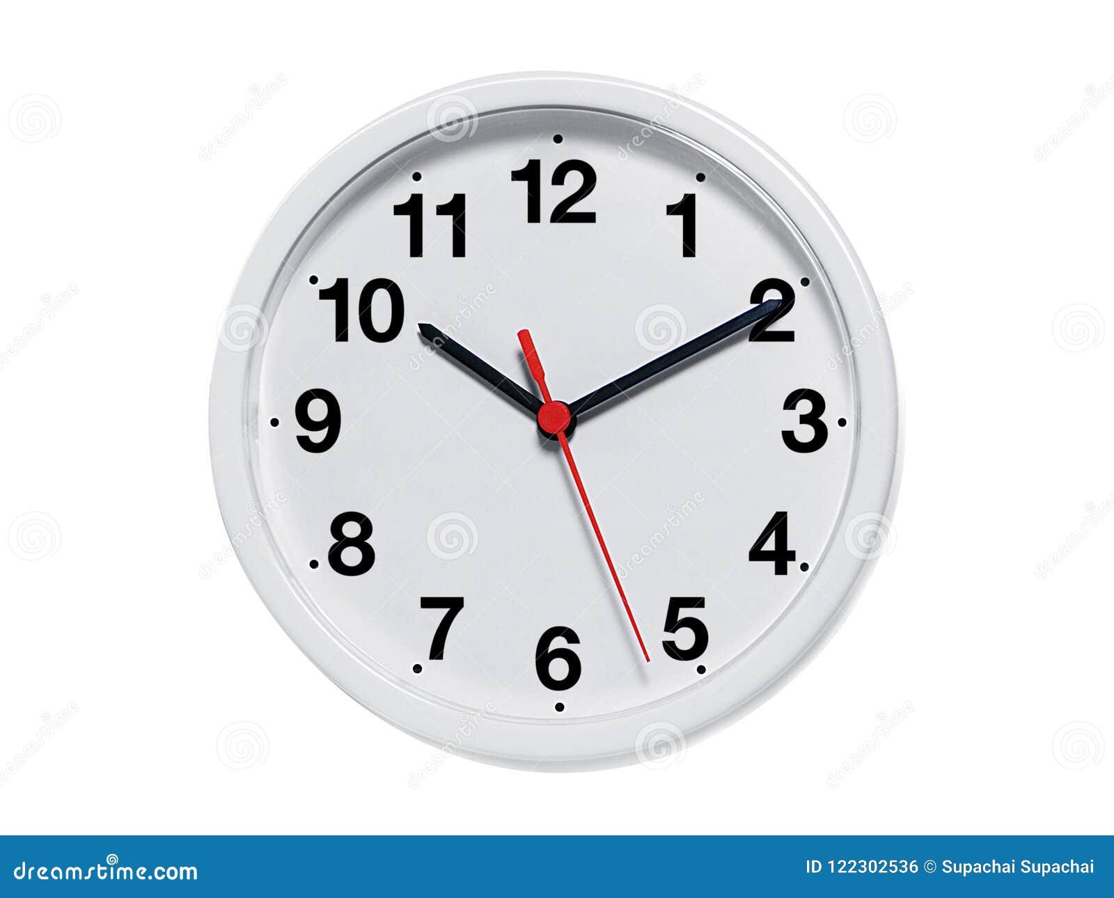 Round Wall Clock, Isolated on White Stock Photo - Image of design ...