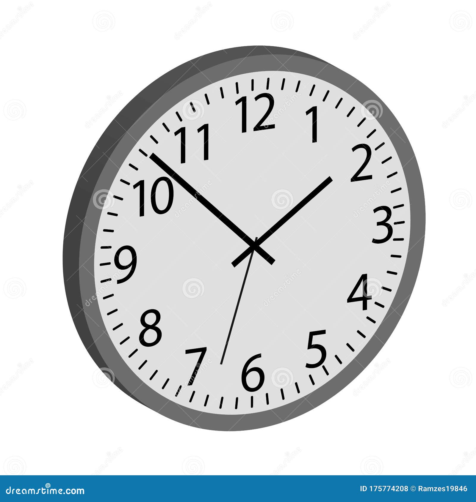 Round Wall Clock, Isometric Vector Isolated on White Background Stock ...