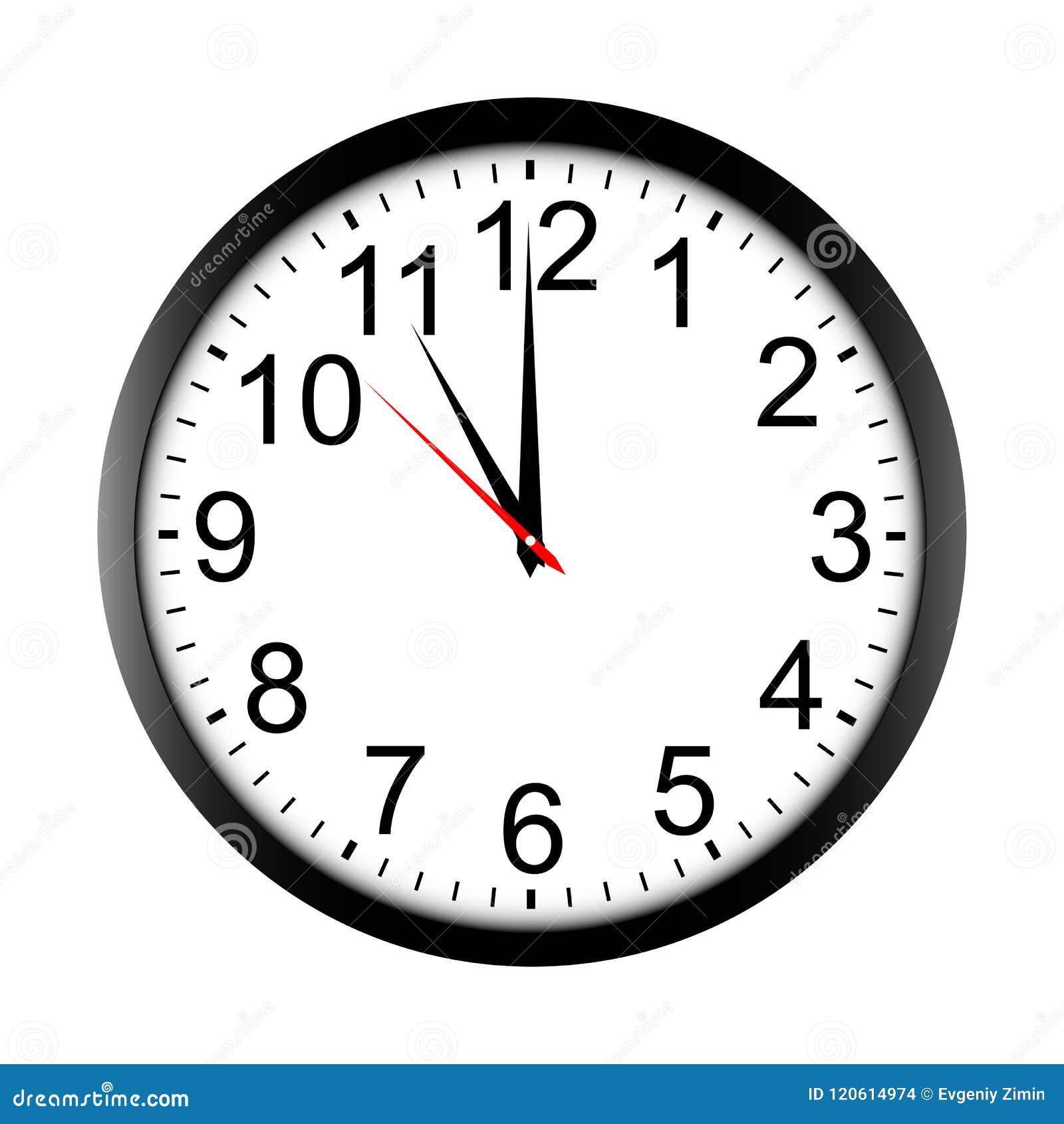 Round Wall Clock Mock Up - Front View Stock Vector - Illustration of ...