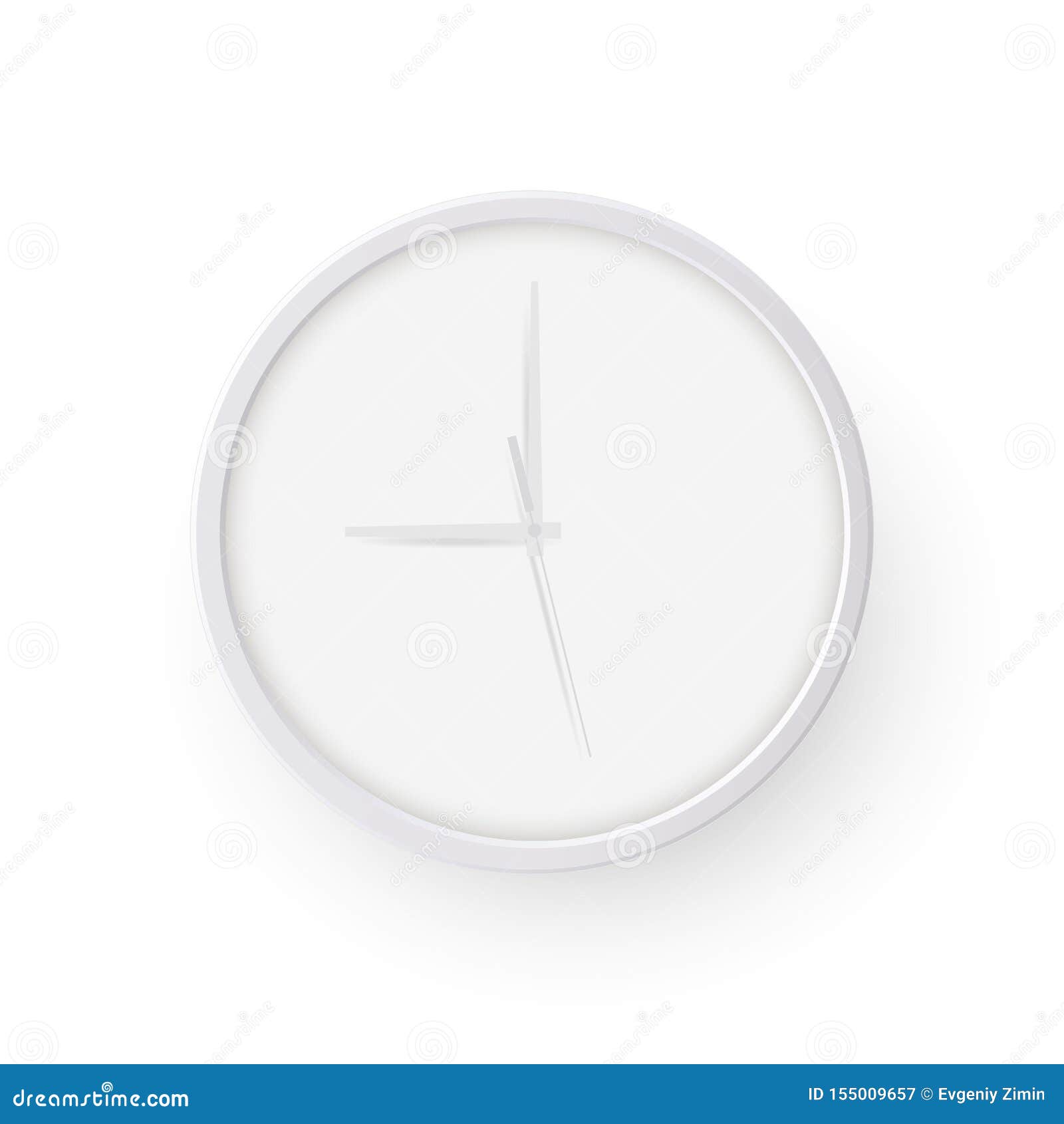 Round Wall Clock Mockup - Front View Stock Illustration - Illustration ...