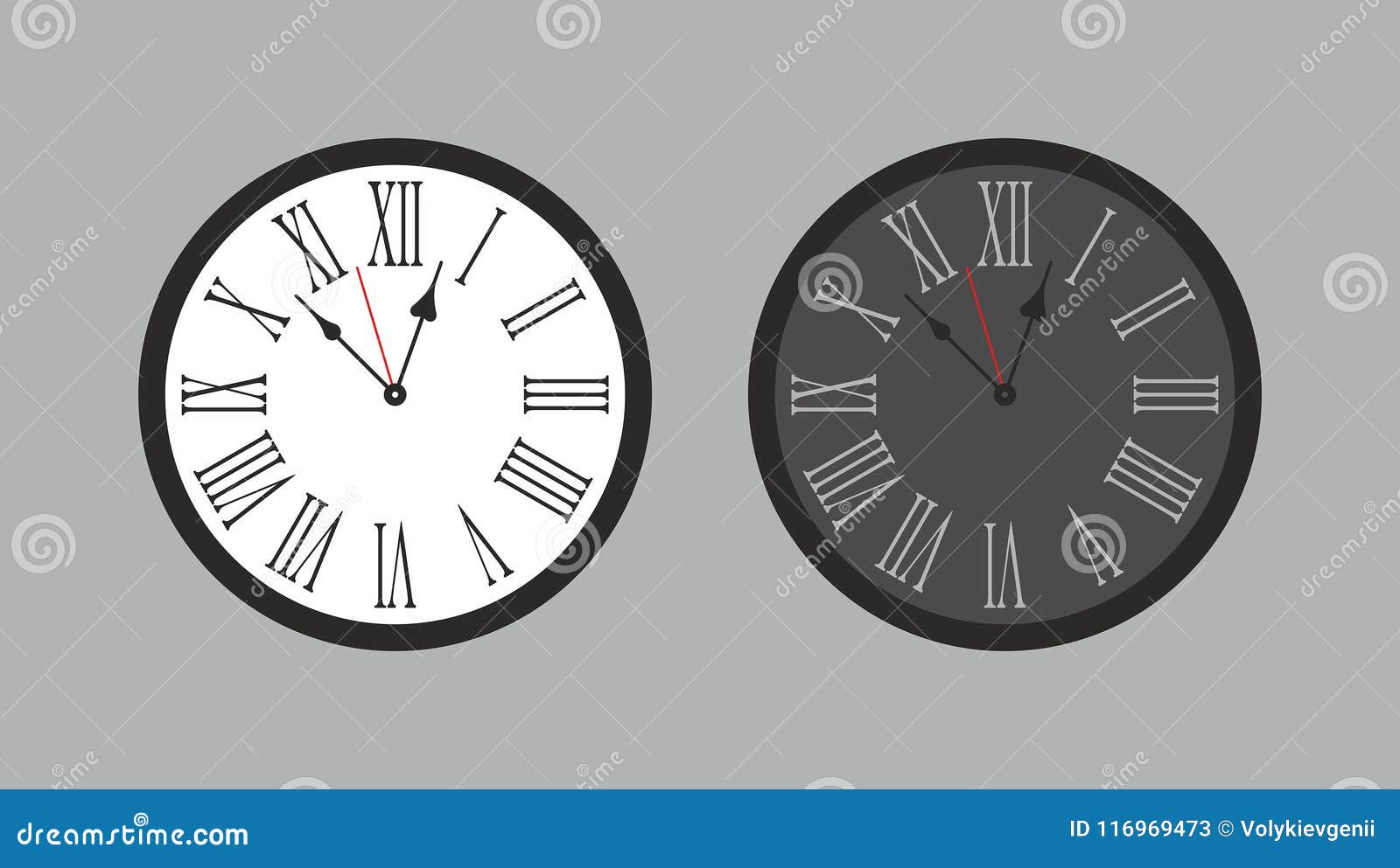 Round wall clock stock vector. Illustration of design - 116969473