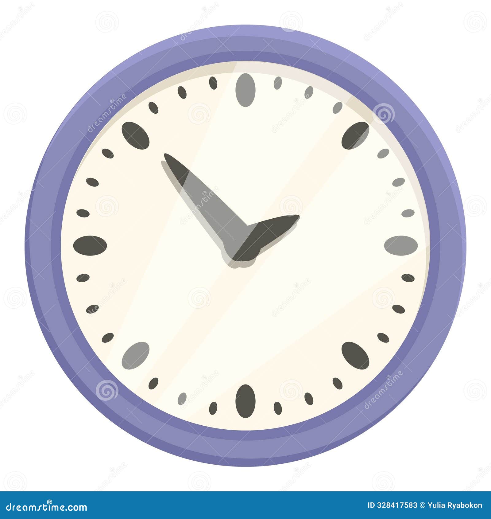 Round Wall Clock Showing Time on White Background Stock Illustration ...