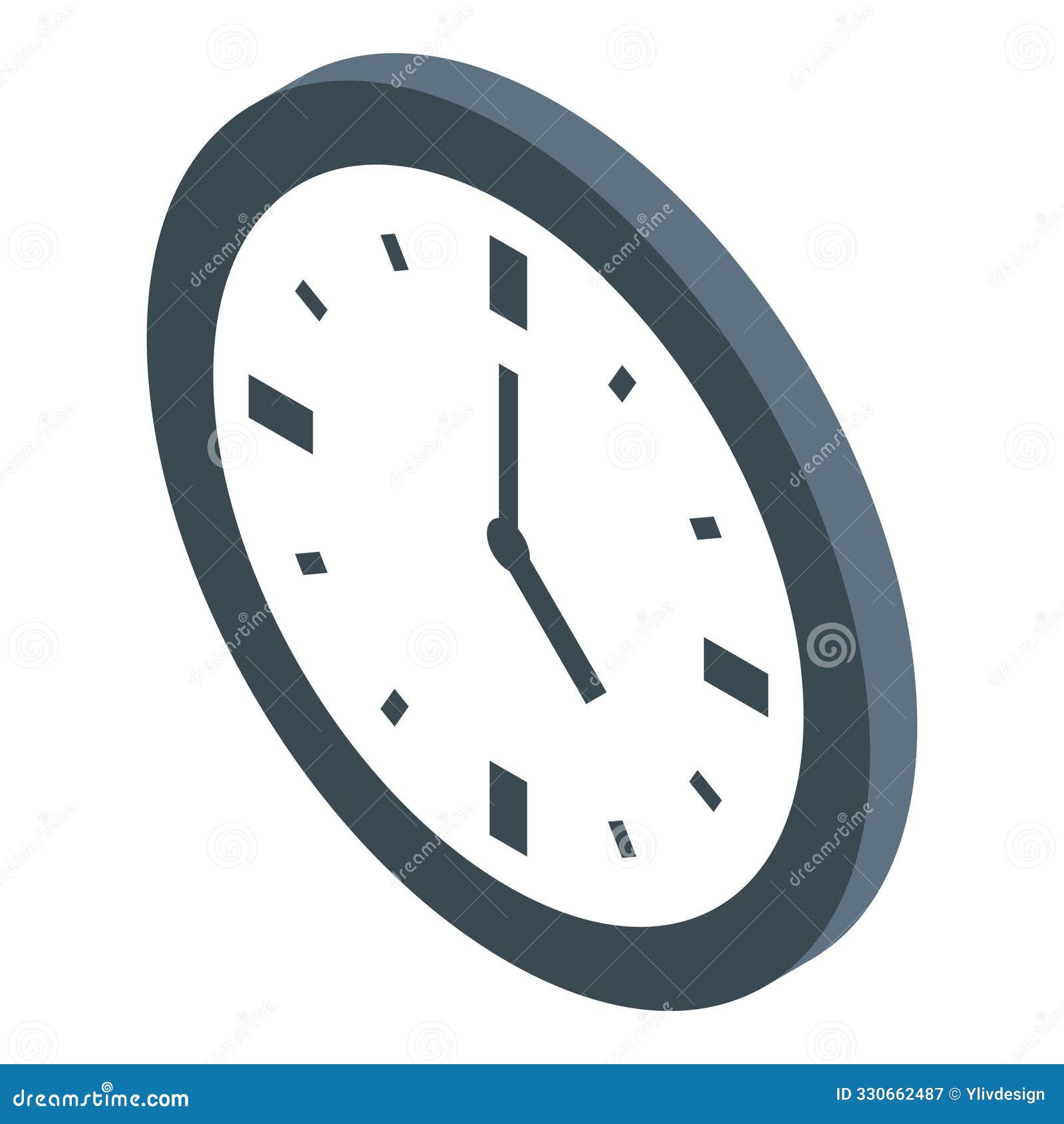 Round Wall Clock Telling Time is Hanging on White Background Stock ...